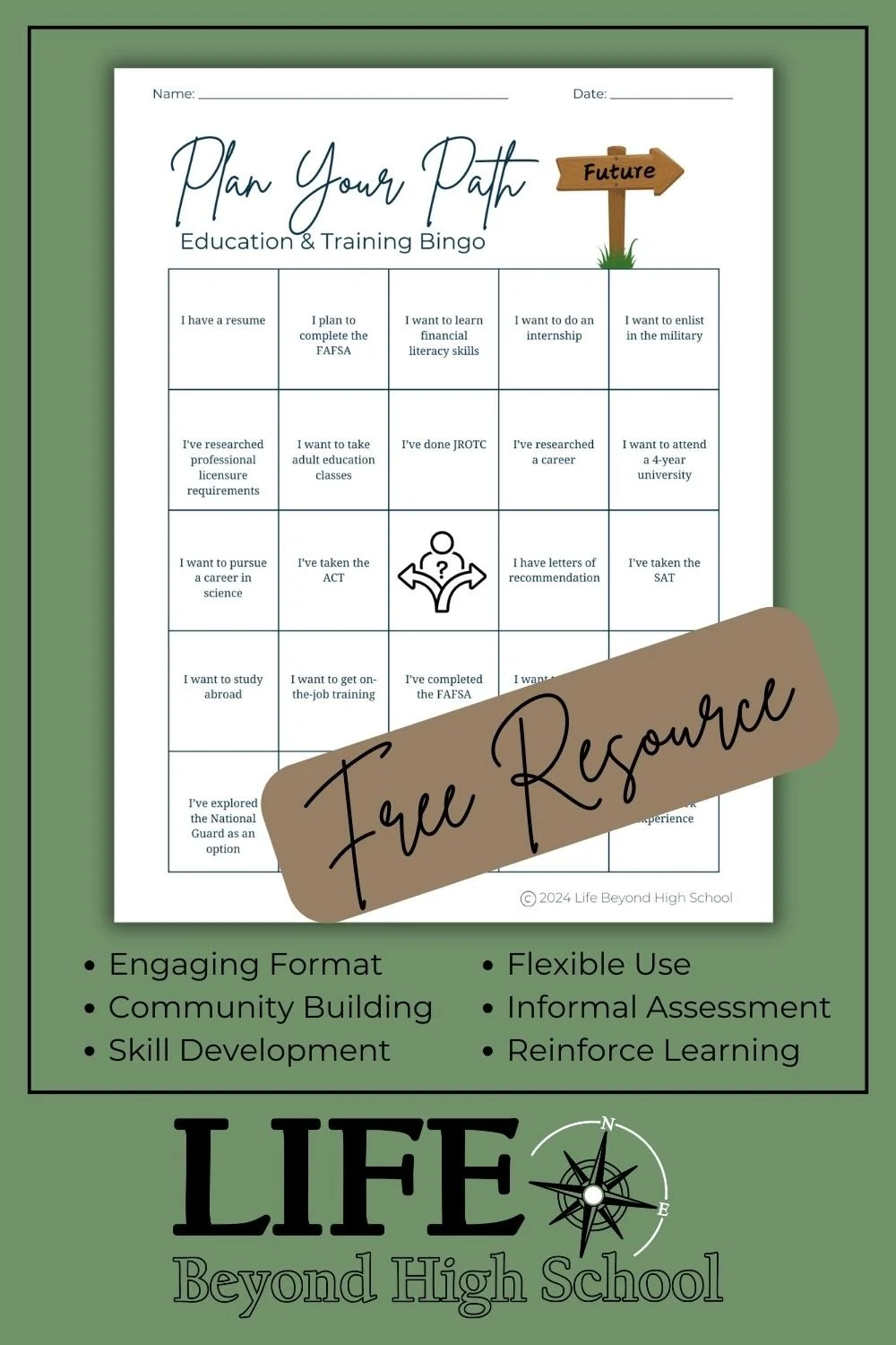 Postsecondary Planning with Bingo — Life Beyond High School
