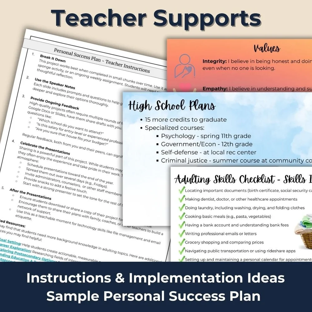 Personal Success Plan Activity — Life Beyond High School