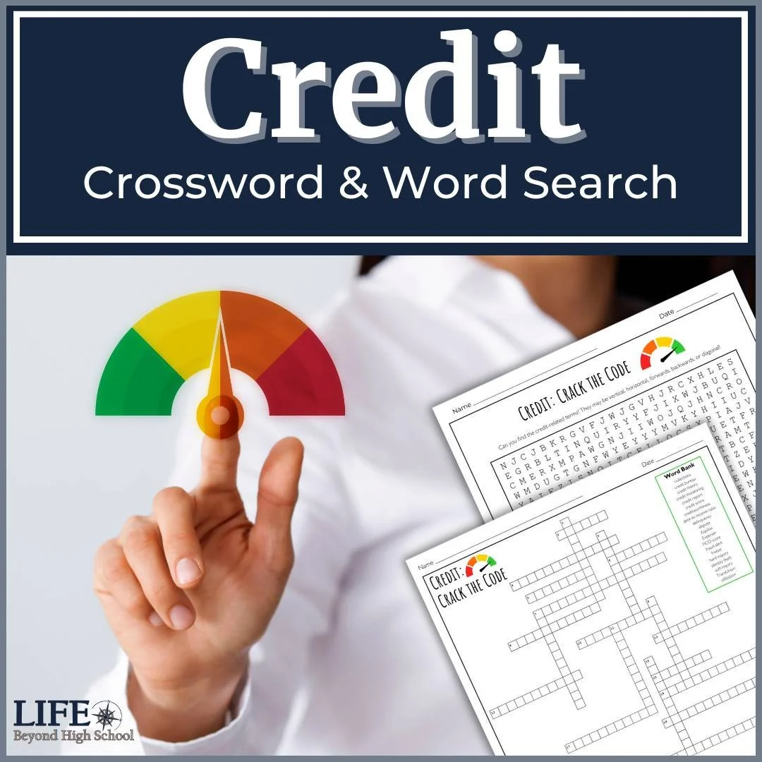Financial Literacy Word Search and Crossword Puzzle Sets — Life Beyond ...