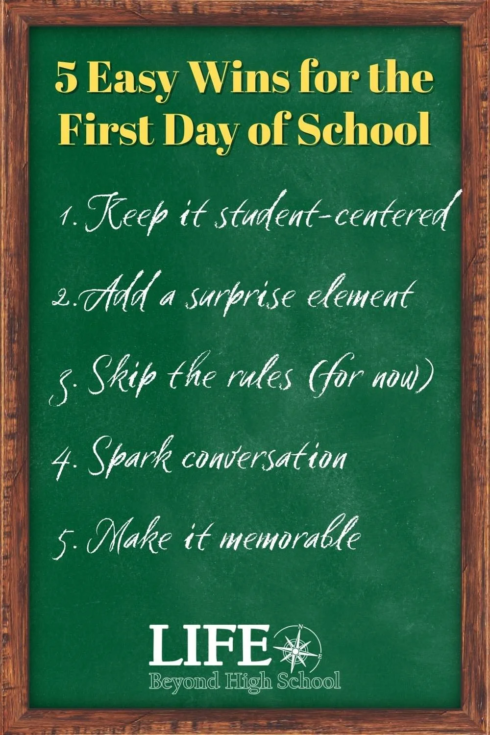 First Day of School Activities — Life Beyond High School