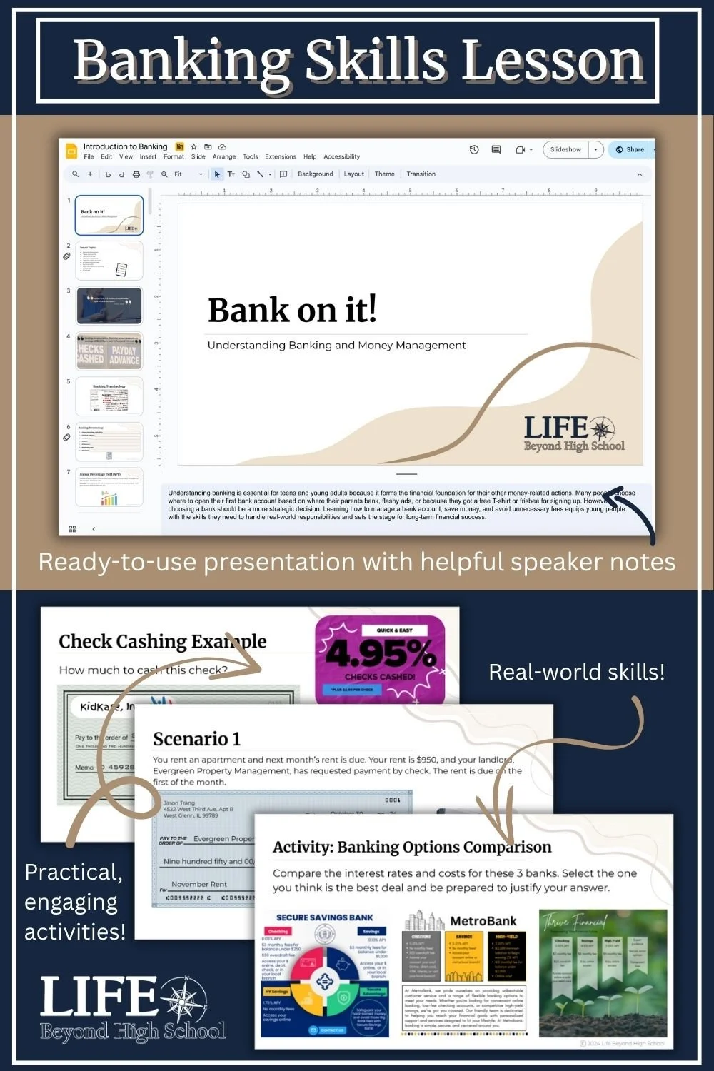 Banking Skills Lesson & Activities — Life Beyond High School