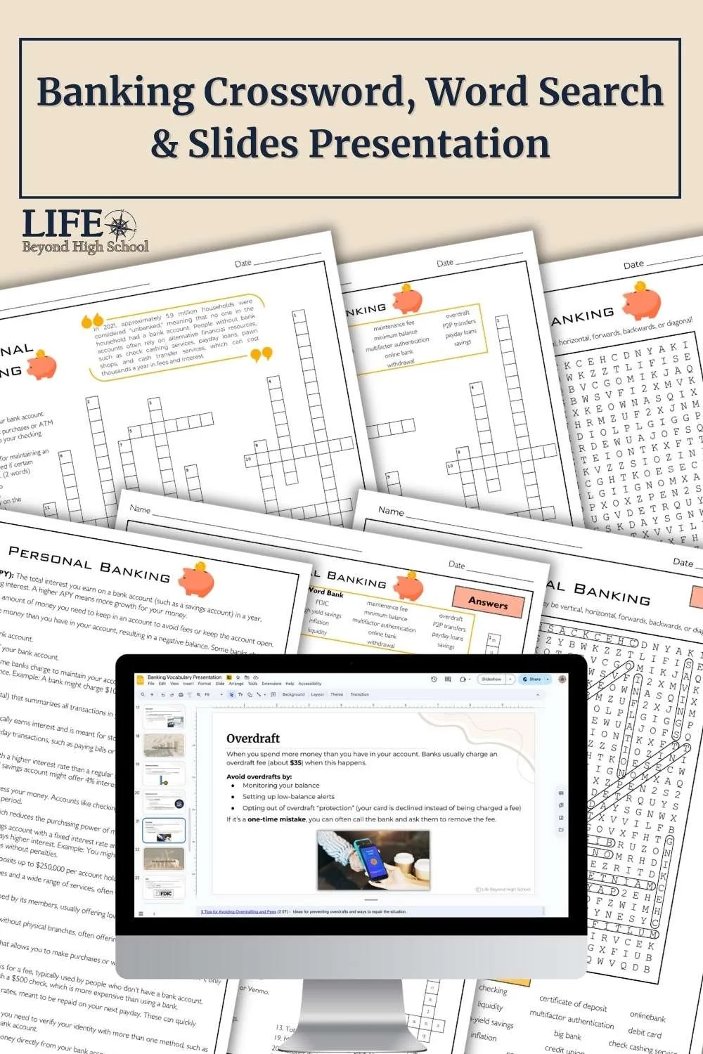 Banking Crossword & Word Search — Life Beyond High School