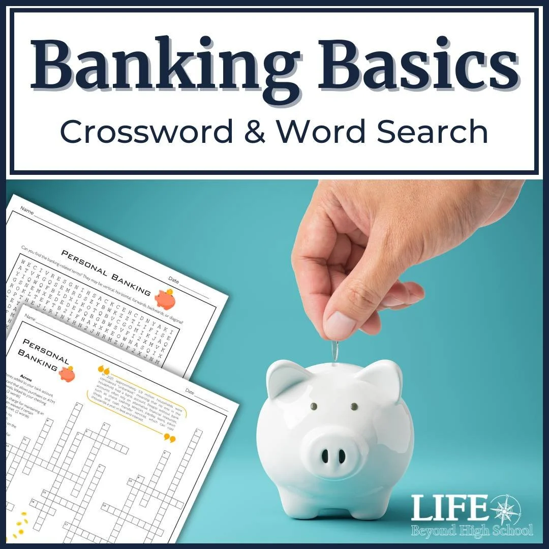 Banking Crossword & Word Search — Life Beyond High School