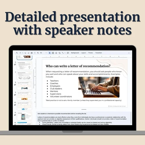 Letters of Recommendation Lesson — Life Beyond High School