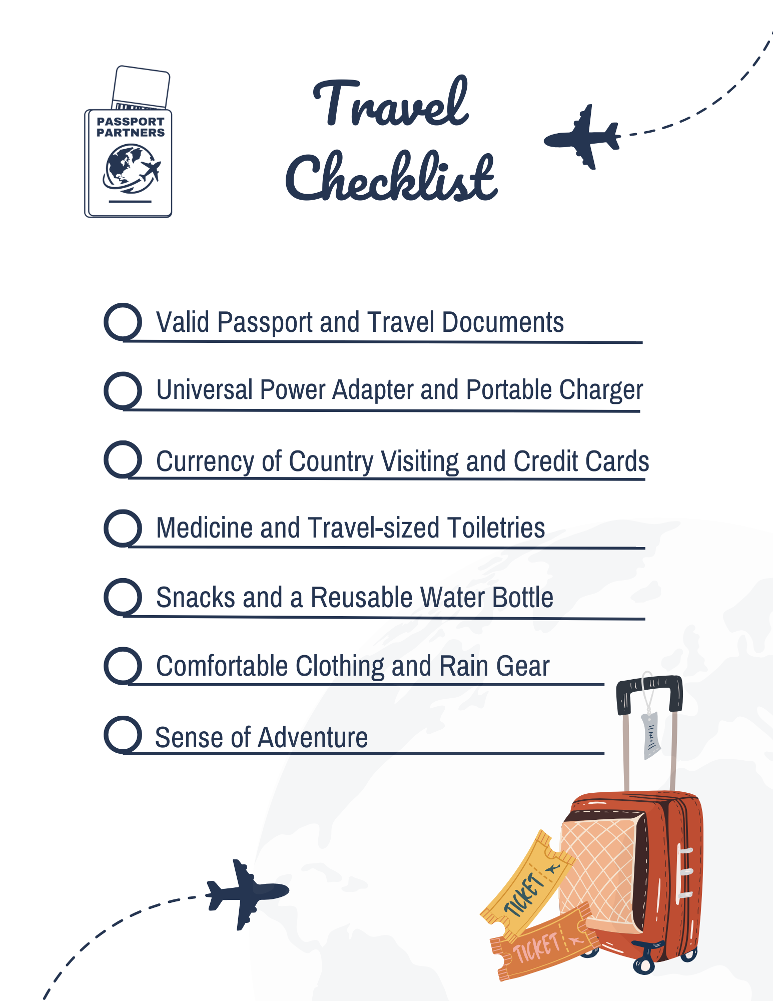 Free Downloadable International Travel Packing List — Passport Partners