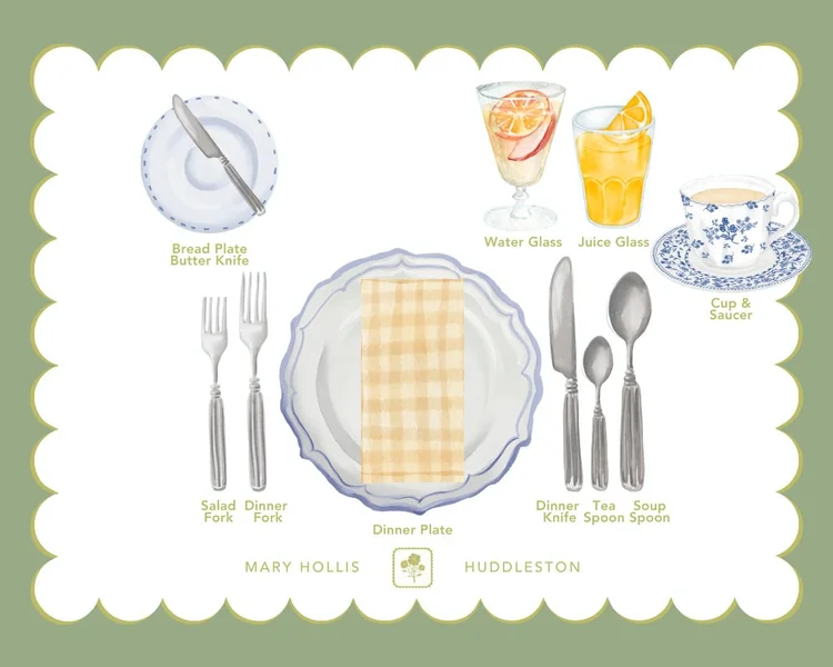 Place Settings & Buffet Layouts — Mary Hollis Huddleston