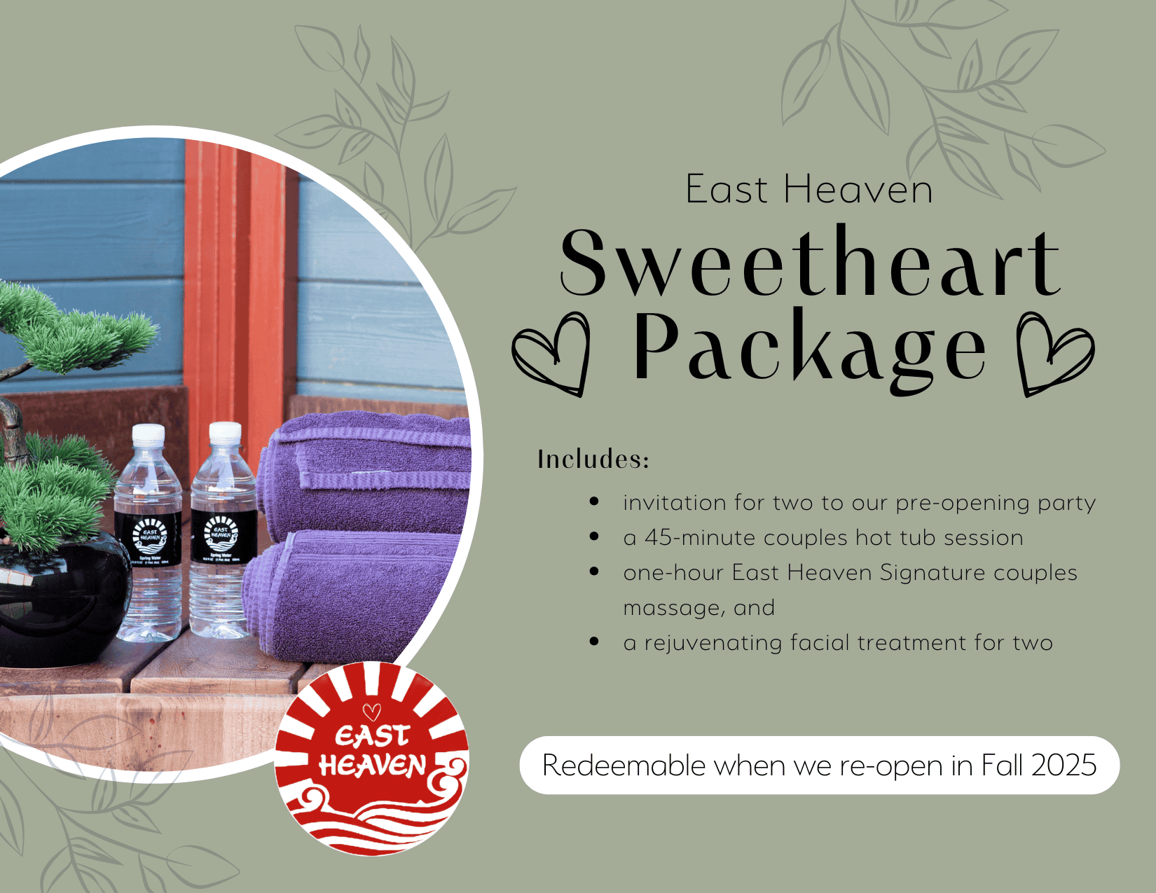 East Heaven Sweetheart Package: Couple's Spa Experience