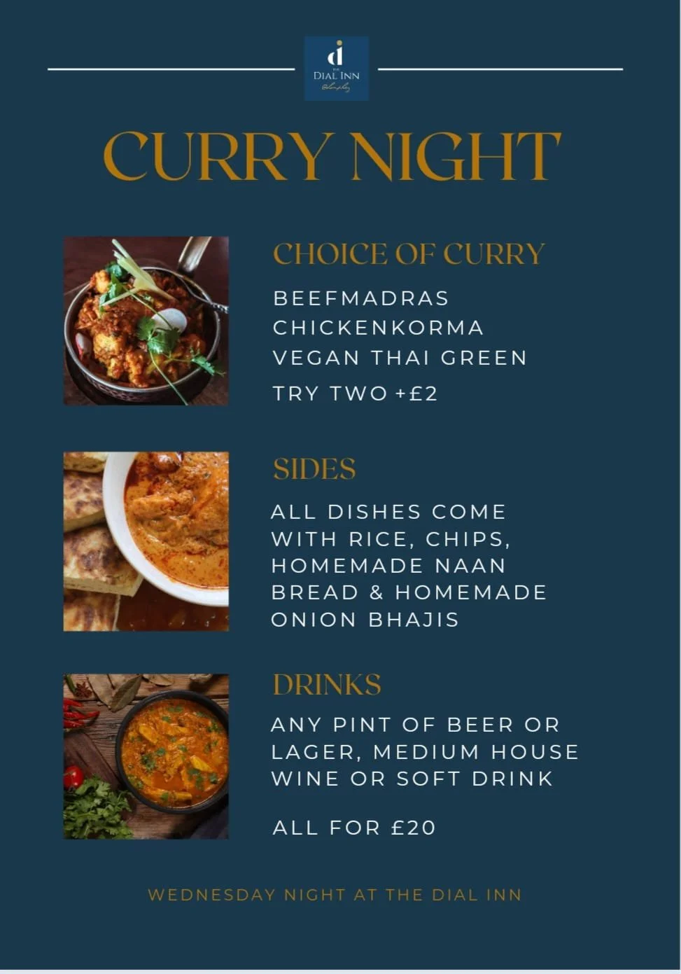 Menus — The Dial Inn