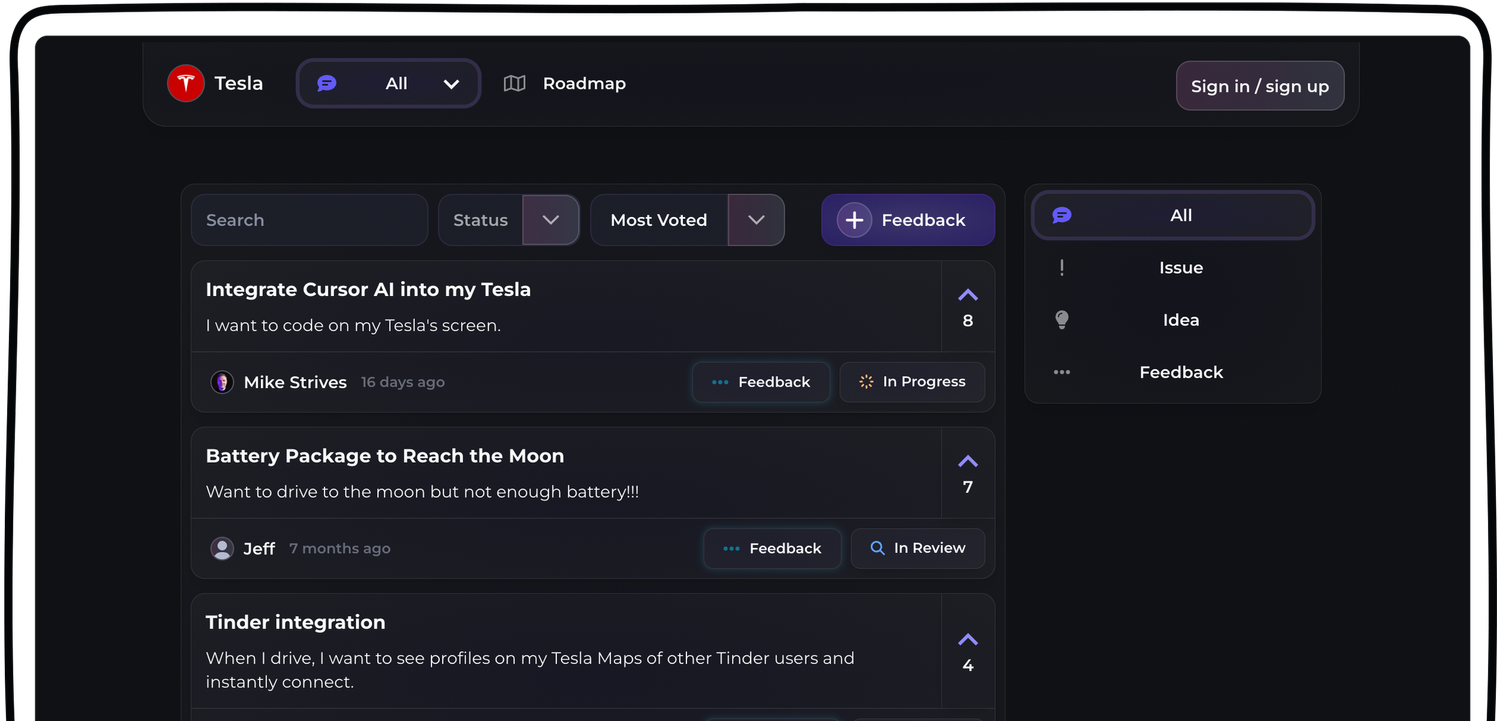 User feedback software - Upvoty