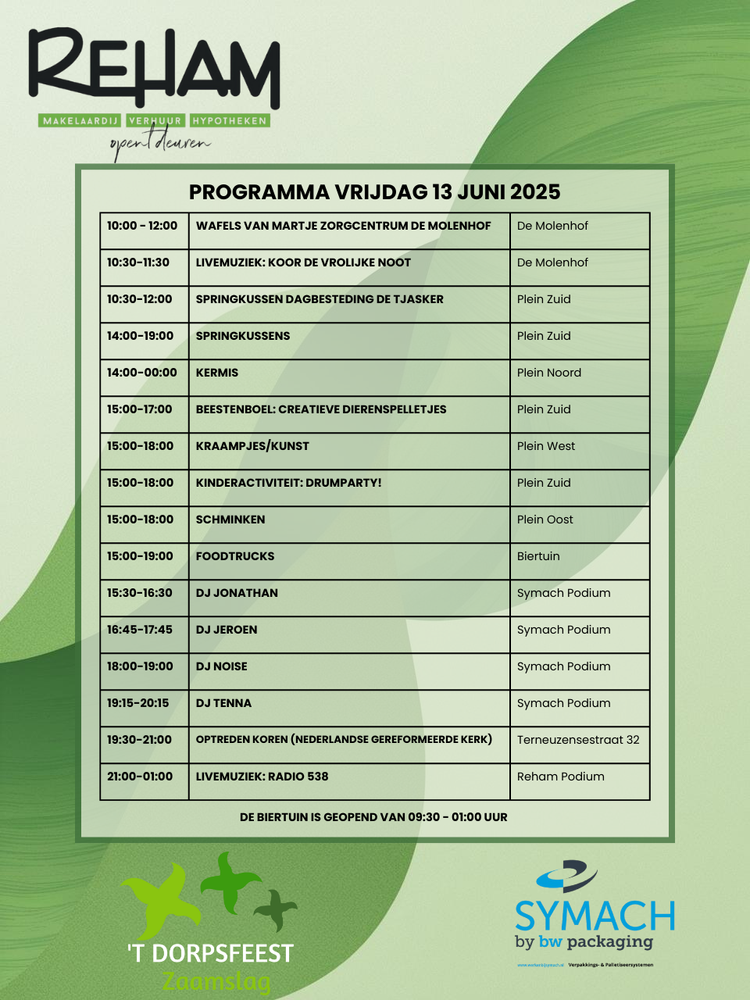 Programma 2025 — Dorpsfeest Zaamslag