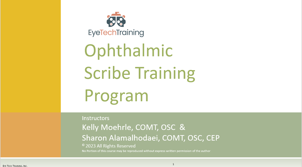 Staff Development Courses — Eye Tech Training