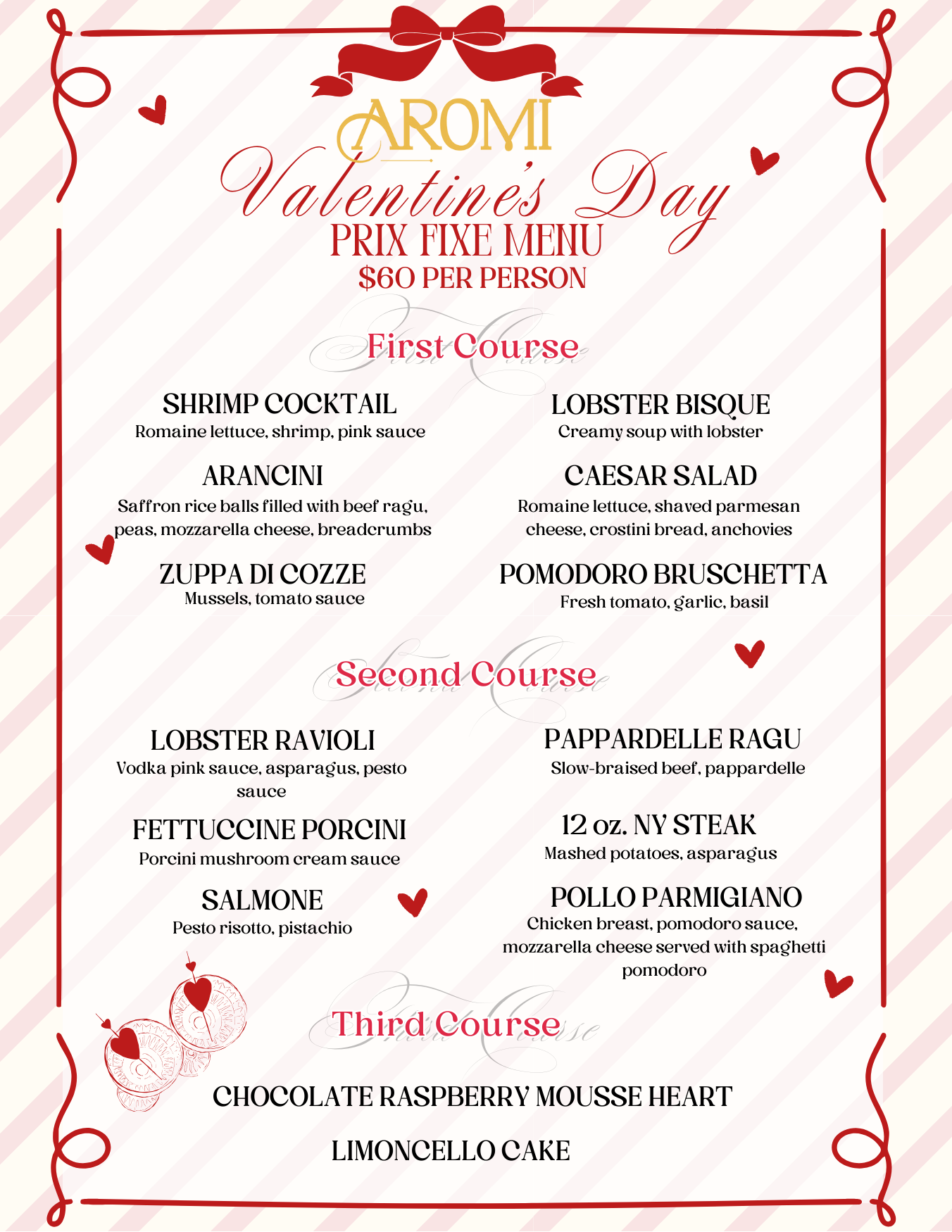 Valentine's Day Menu — Aromi Italian Cuisine | La Mesa