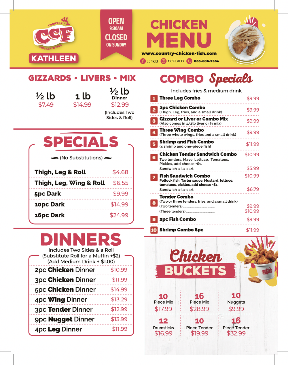 Menu — Country Chicken & Fish