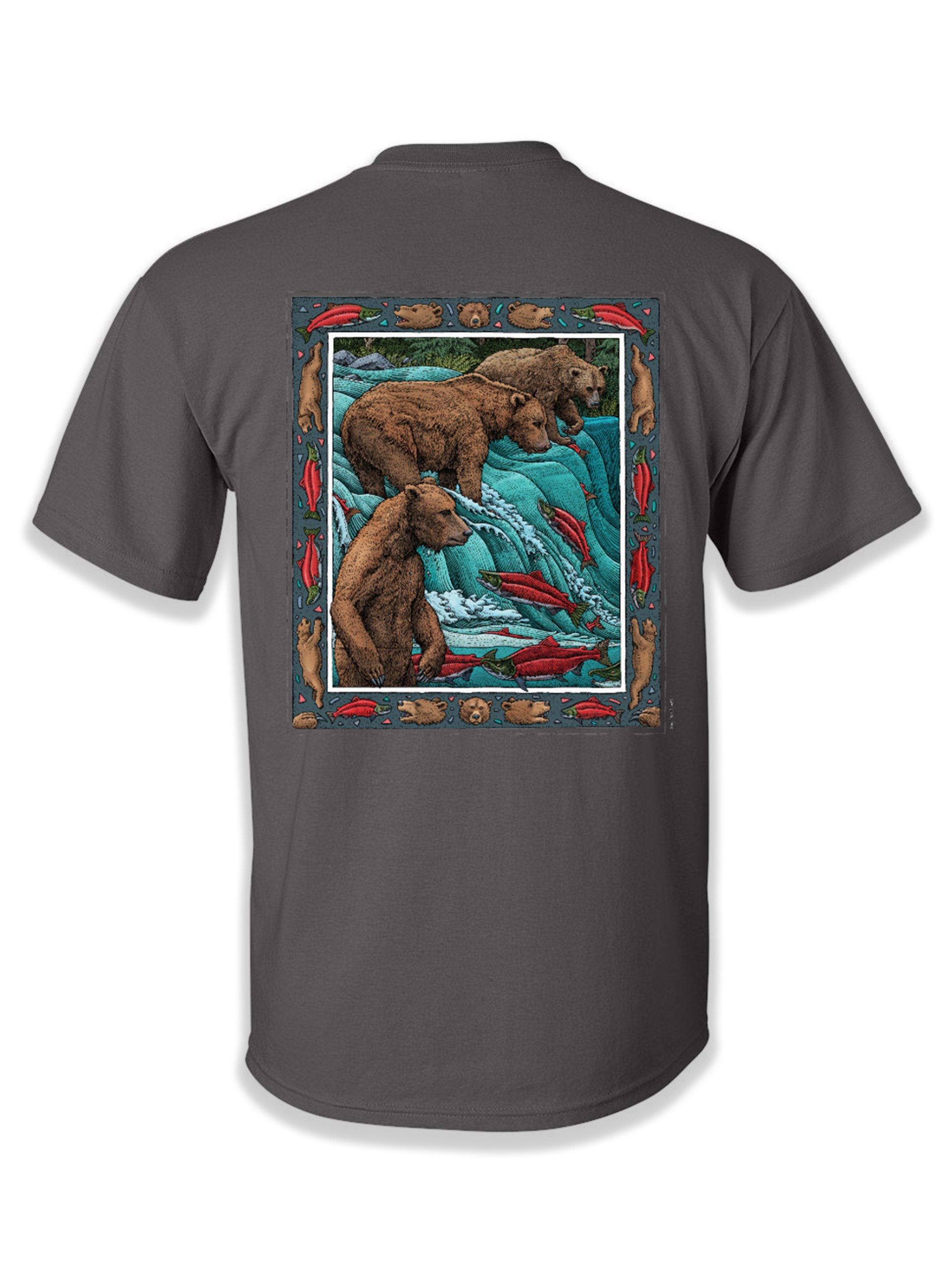 Ray Troll Brooks Falls Bears T-shirt — Katmai Conservancy