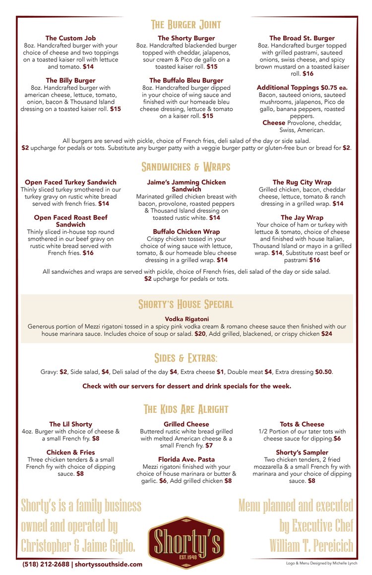 Shorty's Bar and Restaurant | 51 Broad St. Amsterdam NY