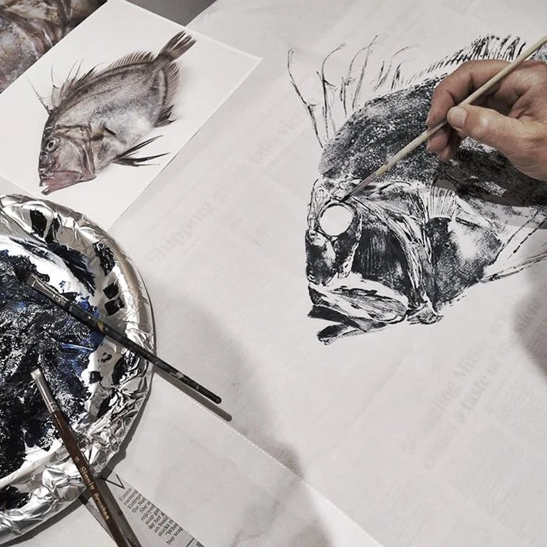 Fish Rubbing Painting Classes — Susie Ray Workshops