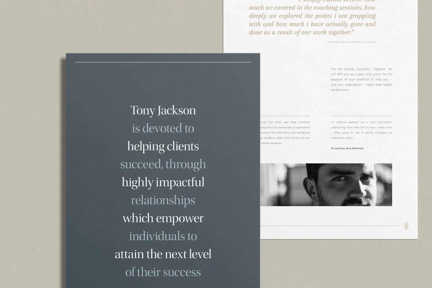 Rebranding for specialist executive coach, Tony Jackson: brand ...