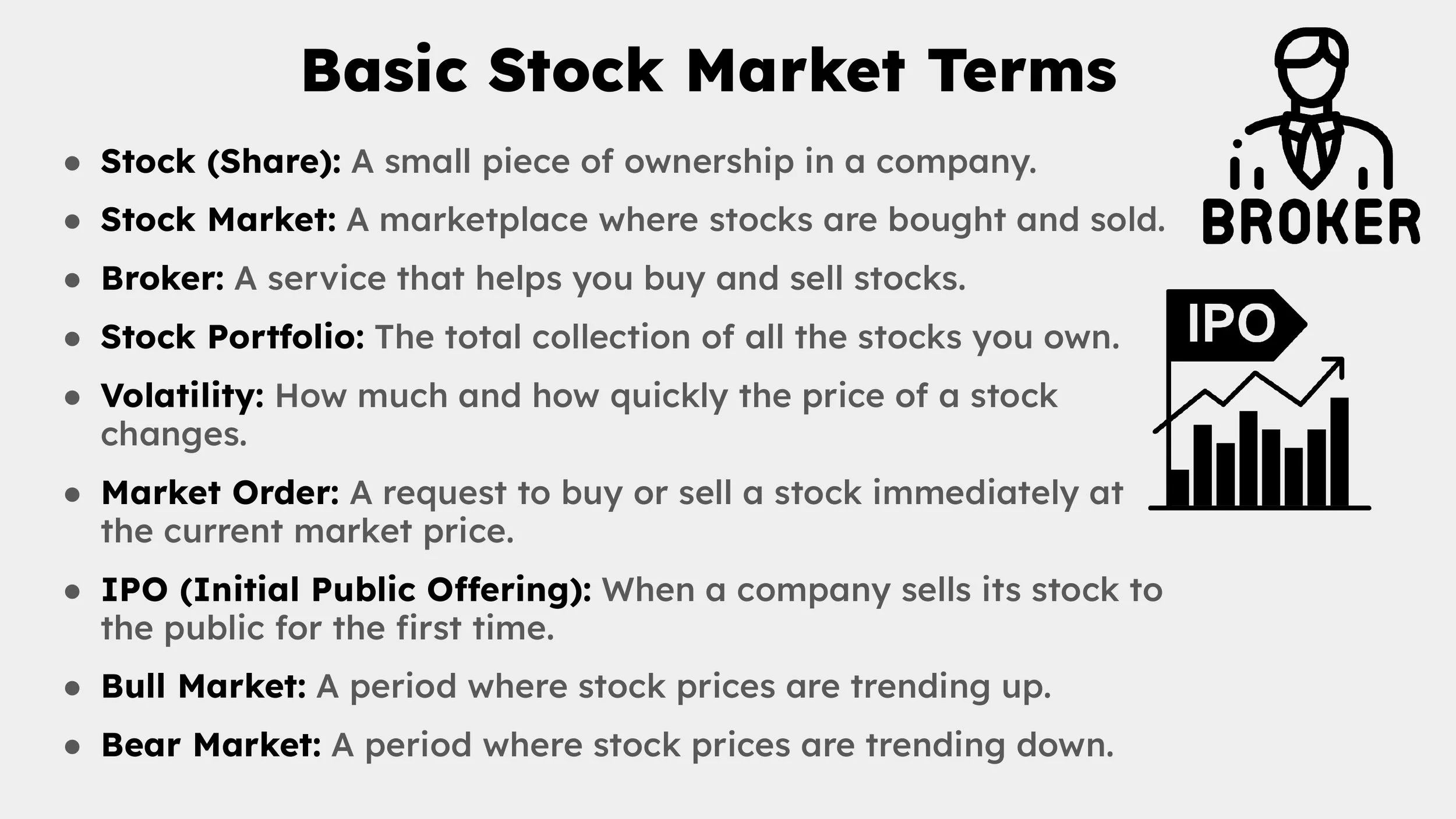 Stock Market Terms Explained Simply: Stock Broker, Portfolio ...
