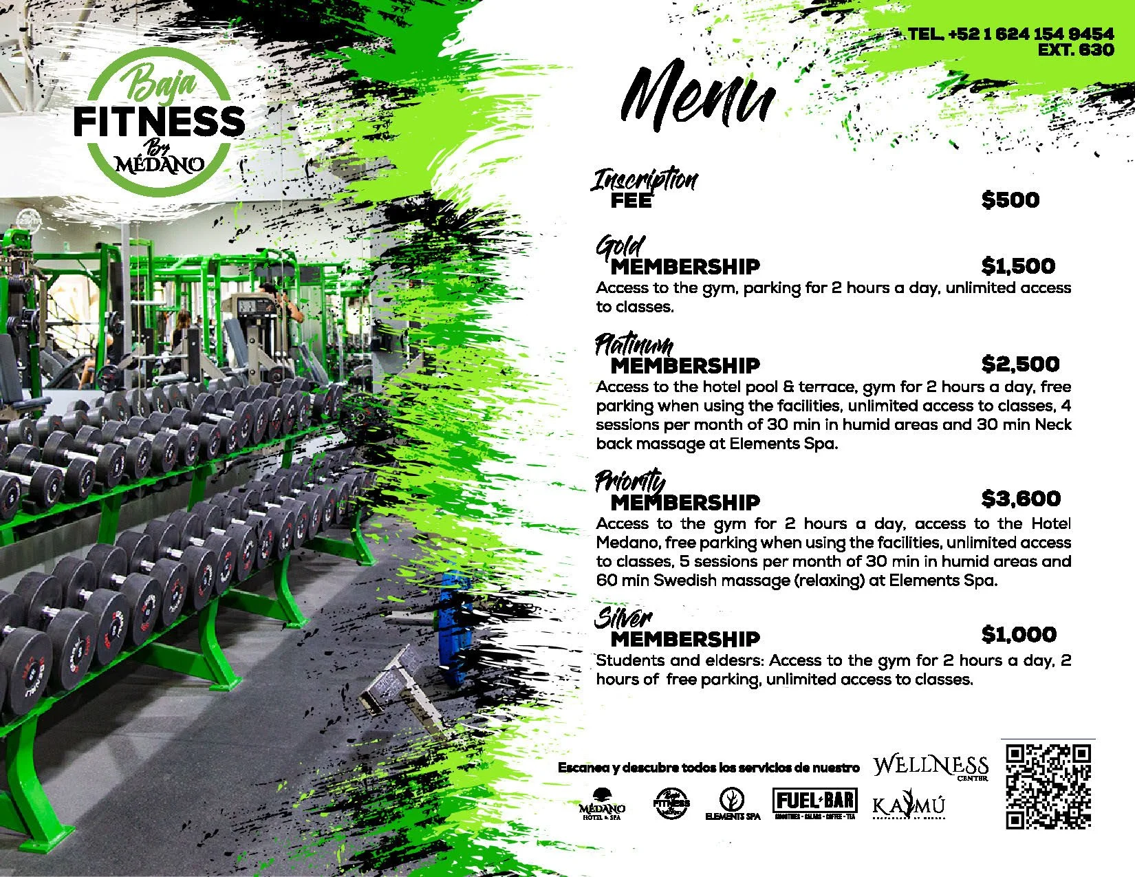 Baja Fitness Menu — Medano Hotel and Spa