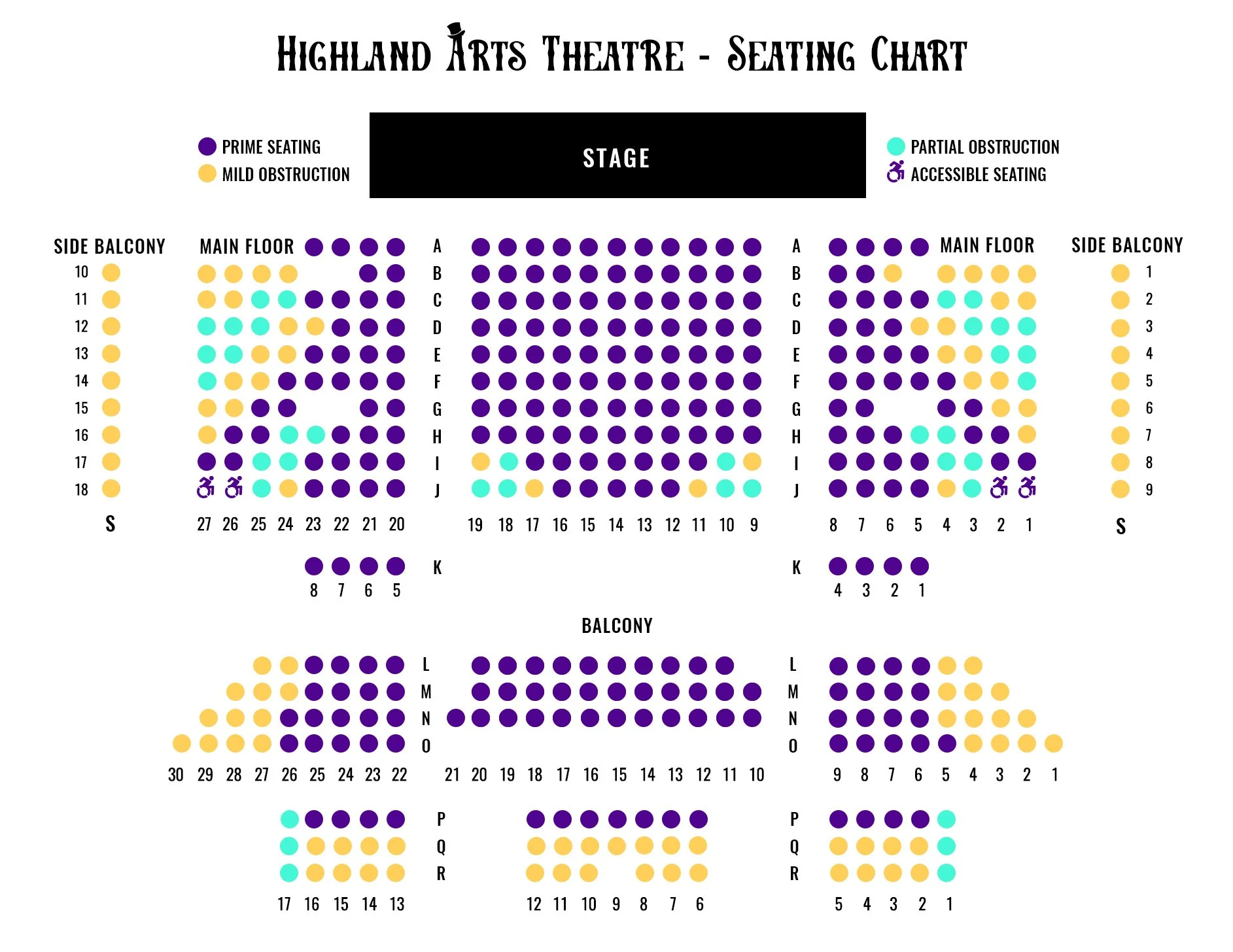 Seating Chart — The Highland Arts Theatre