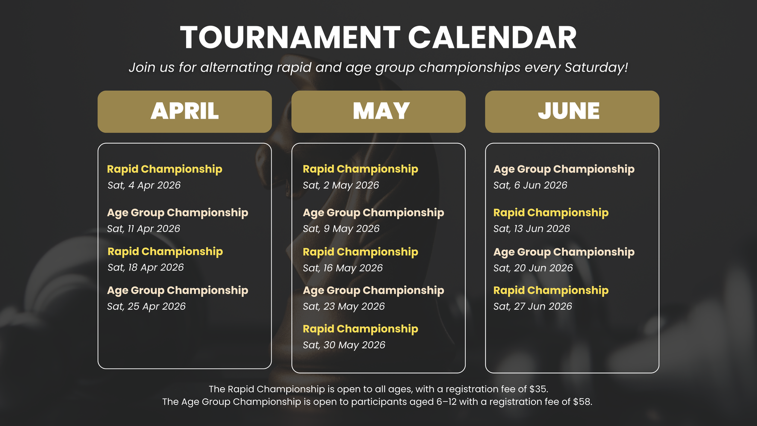 Upcoming Chess Tournaments in Singapore — Chess.sg