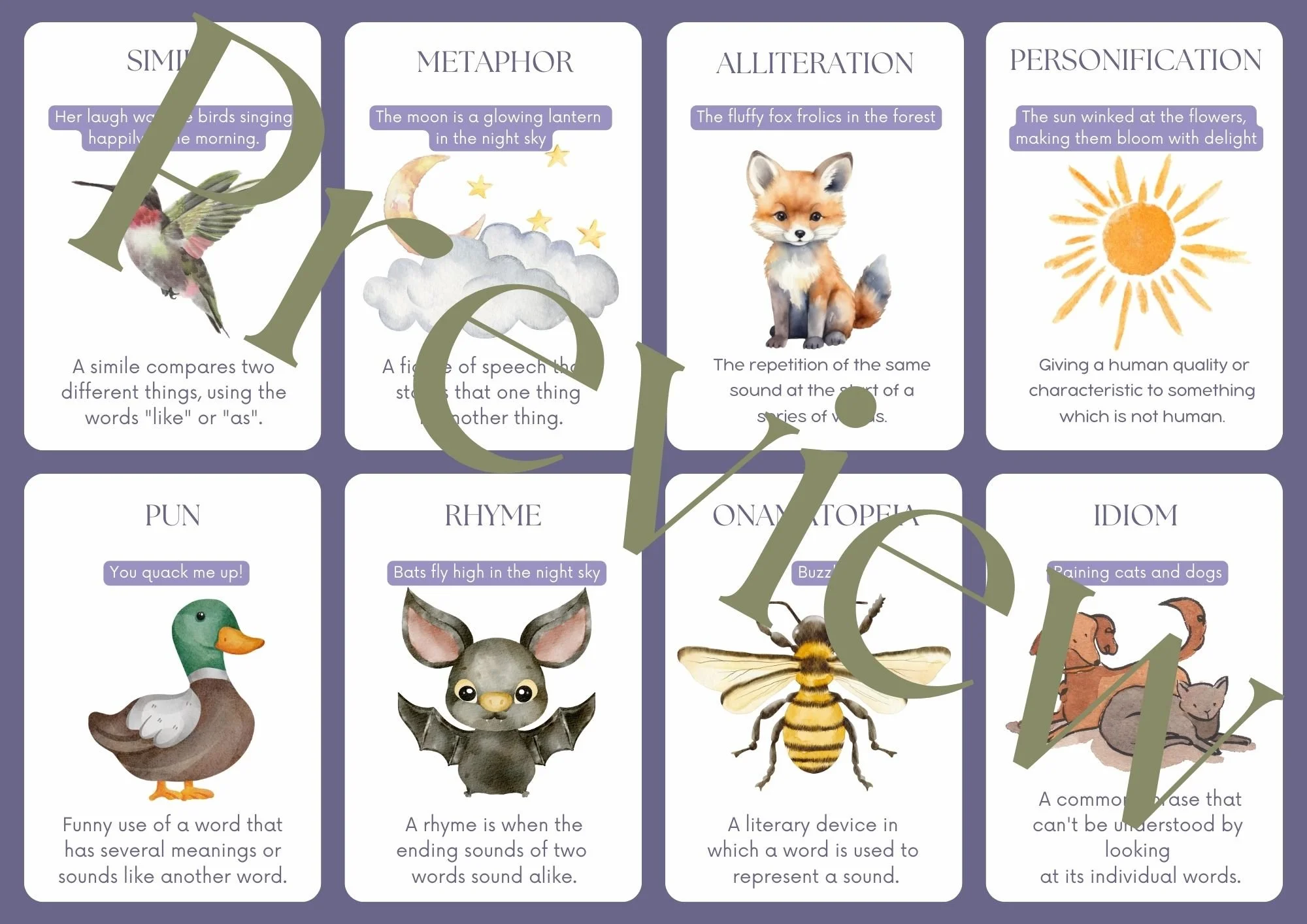 Figurative Language Cards — enrichEd education