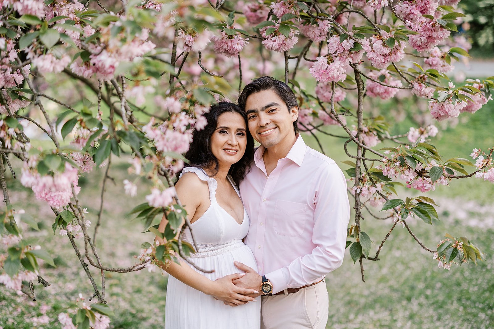 Central Park Cherry Blossom Maternity — NYC Wedding Photographer ...