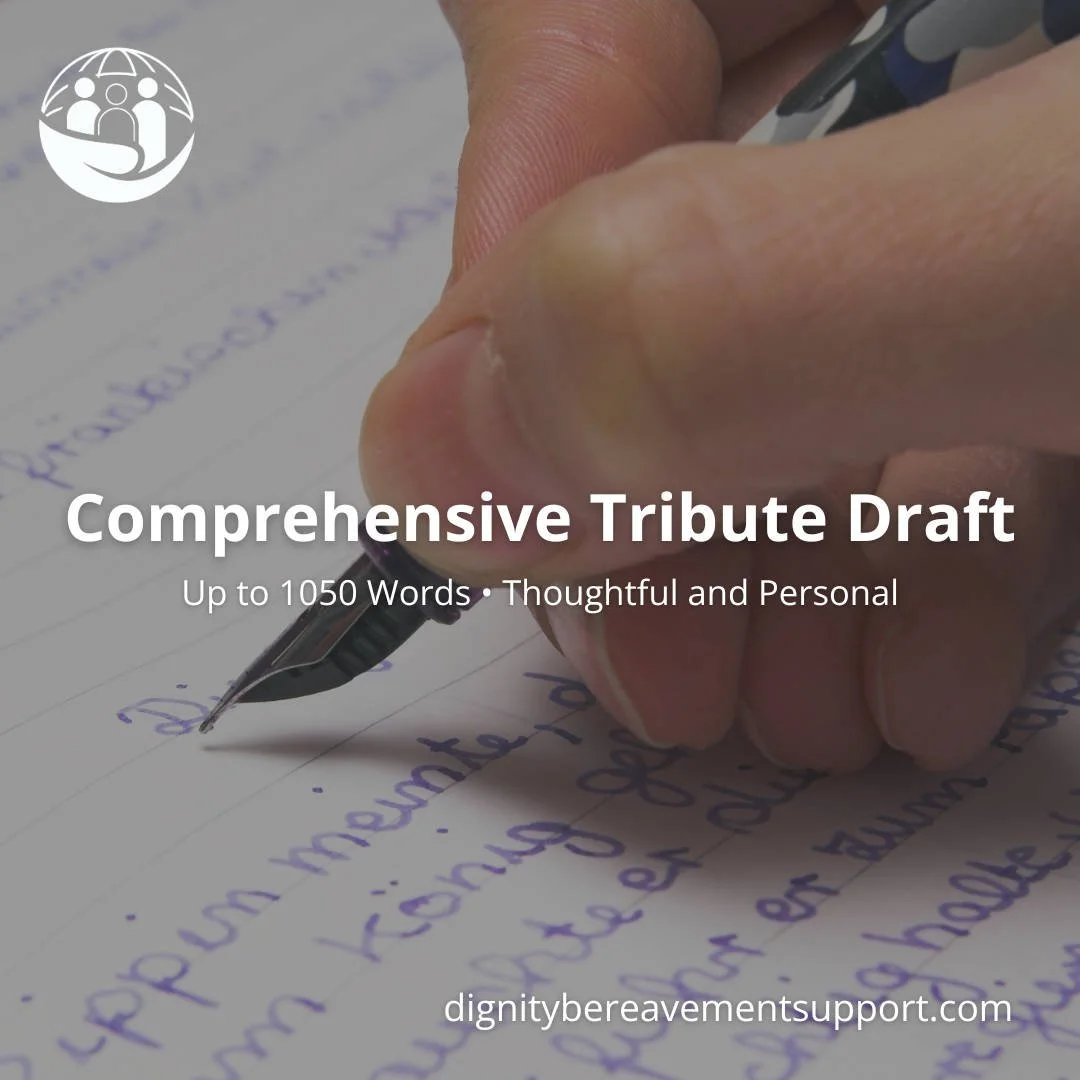 Tribute Writing Costs | Drafts, Poems & Funeral Speeches — Dignity ...