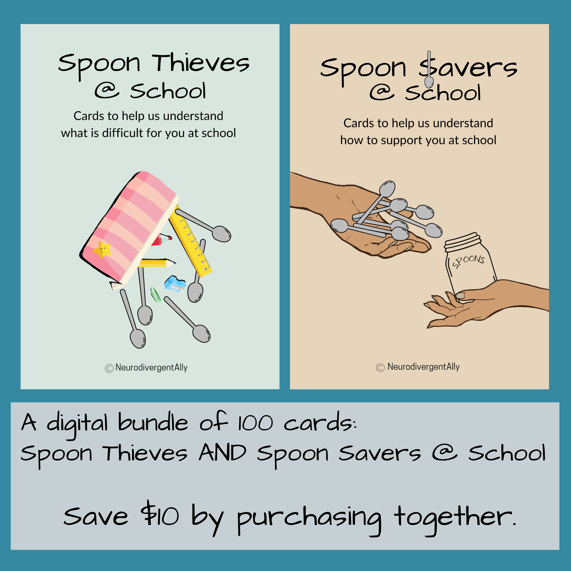 Spoons @ School Bundle (Digital) — Neurodivergent Ally