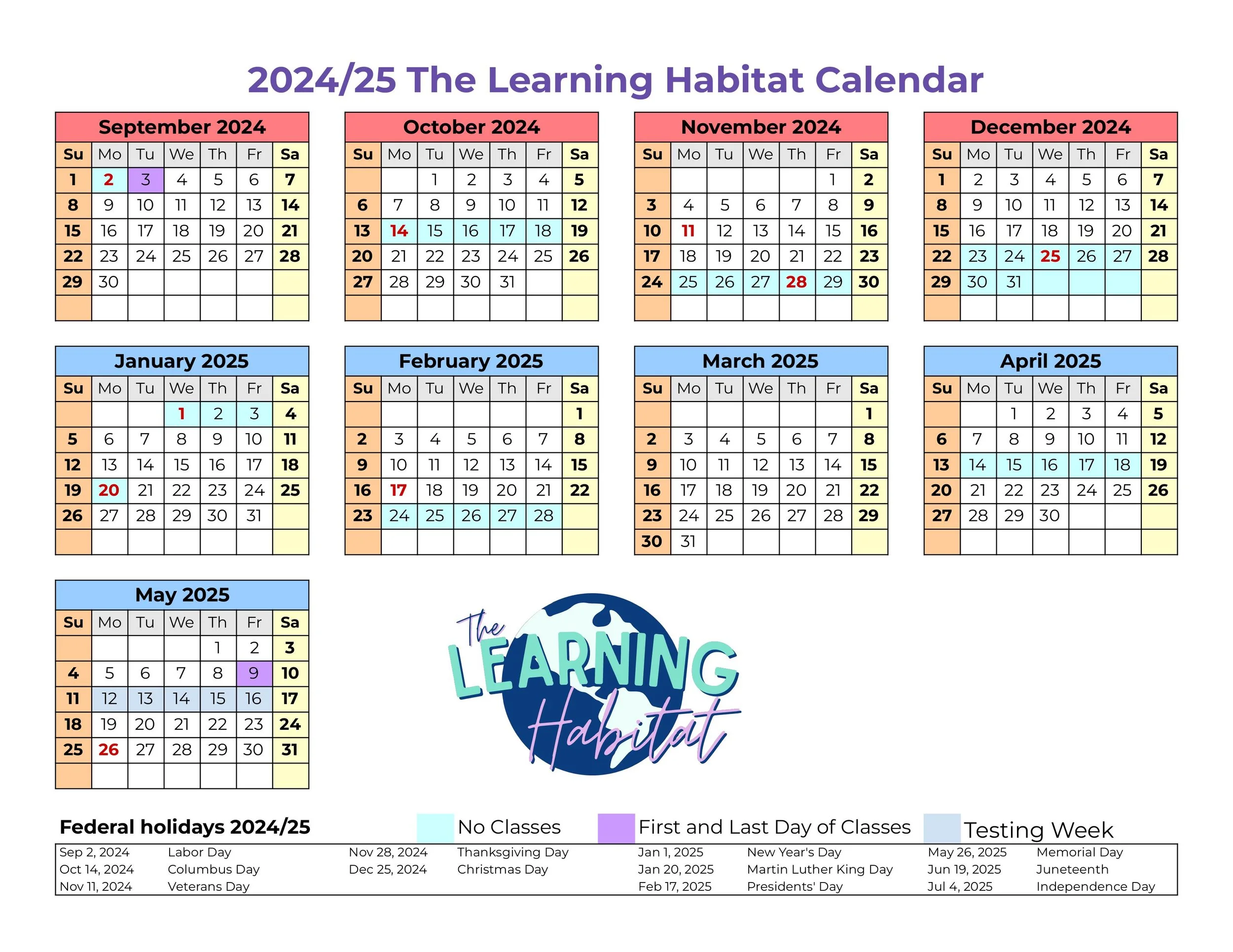 Calendars — The Learning Habitat