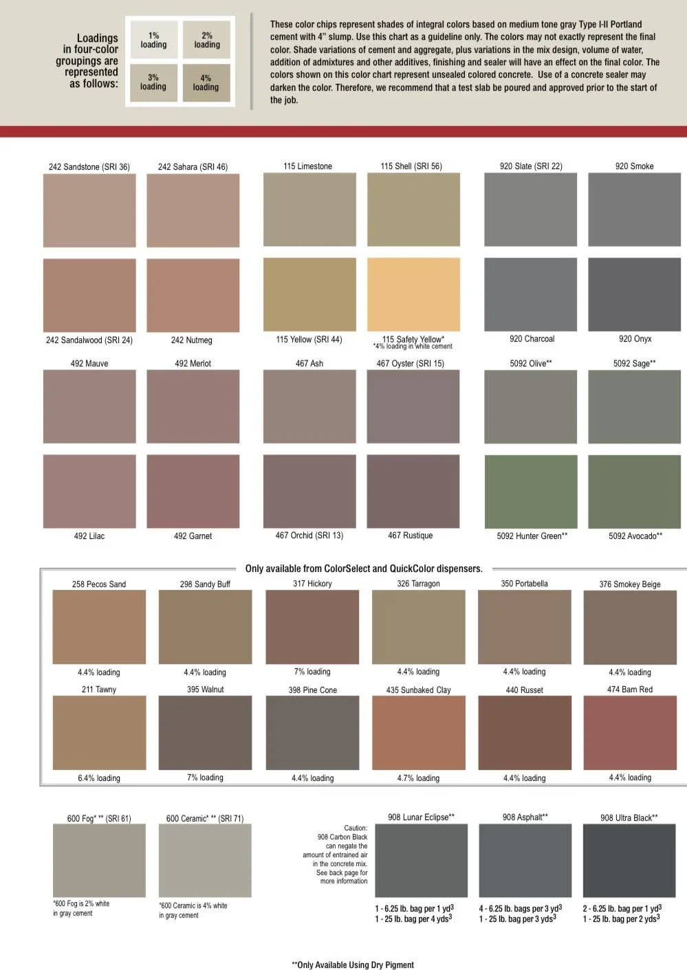 Color Charts — Prestige Home Construction LLC