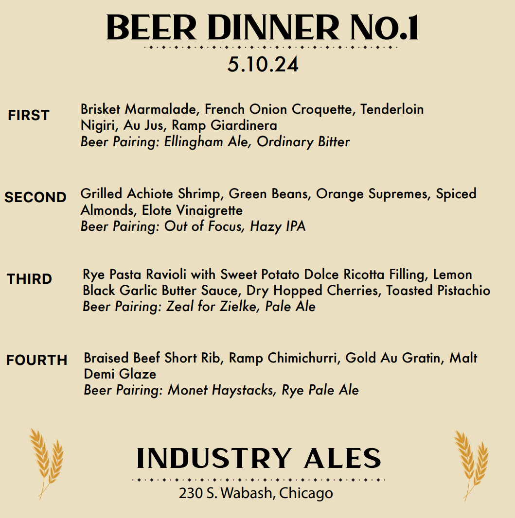 UPCOMING EVENTS — INDUSTRY ALES