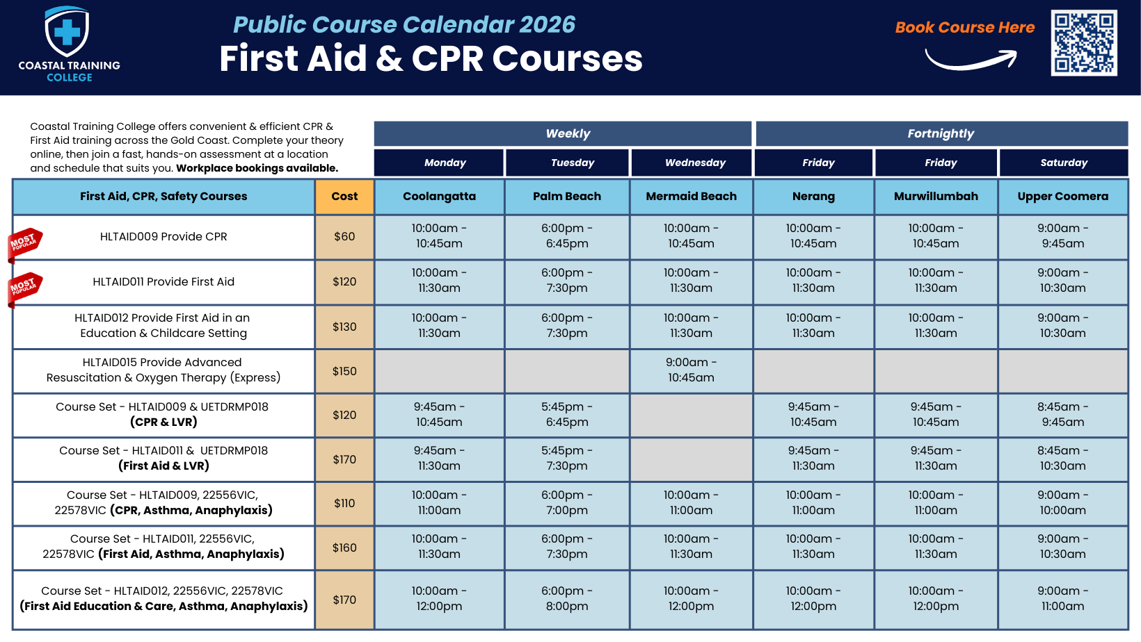 Public First Aid & CPR Course Calendar | 6 Convenient Locations Across ...