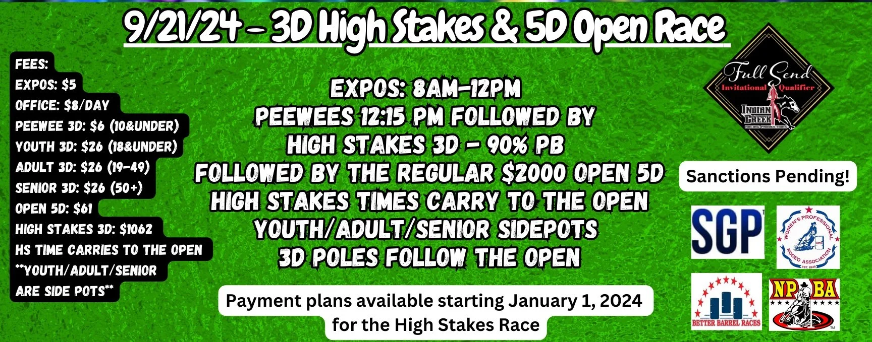 Sept $6100 Weekend - Prom Dress Race/High Stakes + $2000 Open/Hallie ...