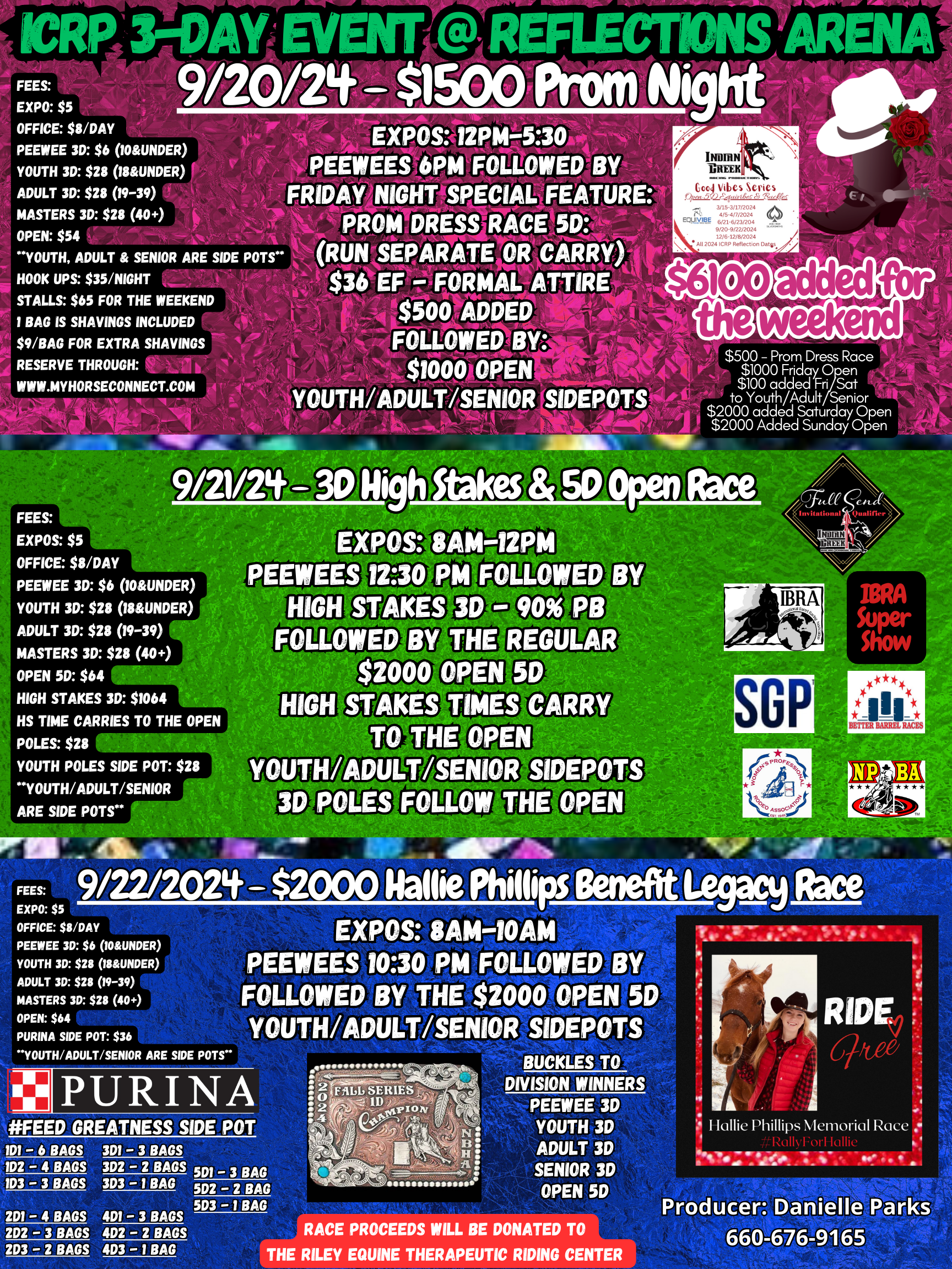 Sept $6100 Weekend - Prom Dress Race/High Stakes + $2000 Open/Hallie ...