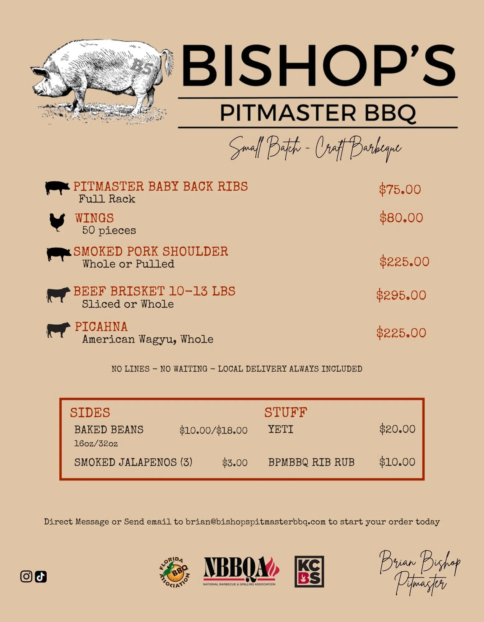 Menu — BISHOP'S PITMASTER BBQ