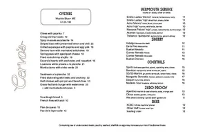MENU — Cervo's