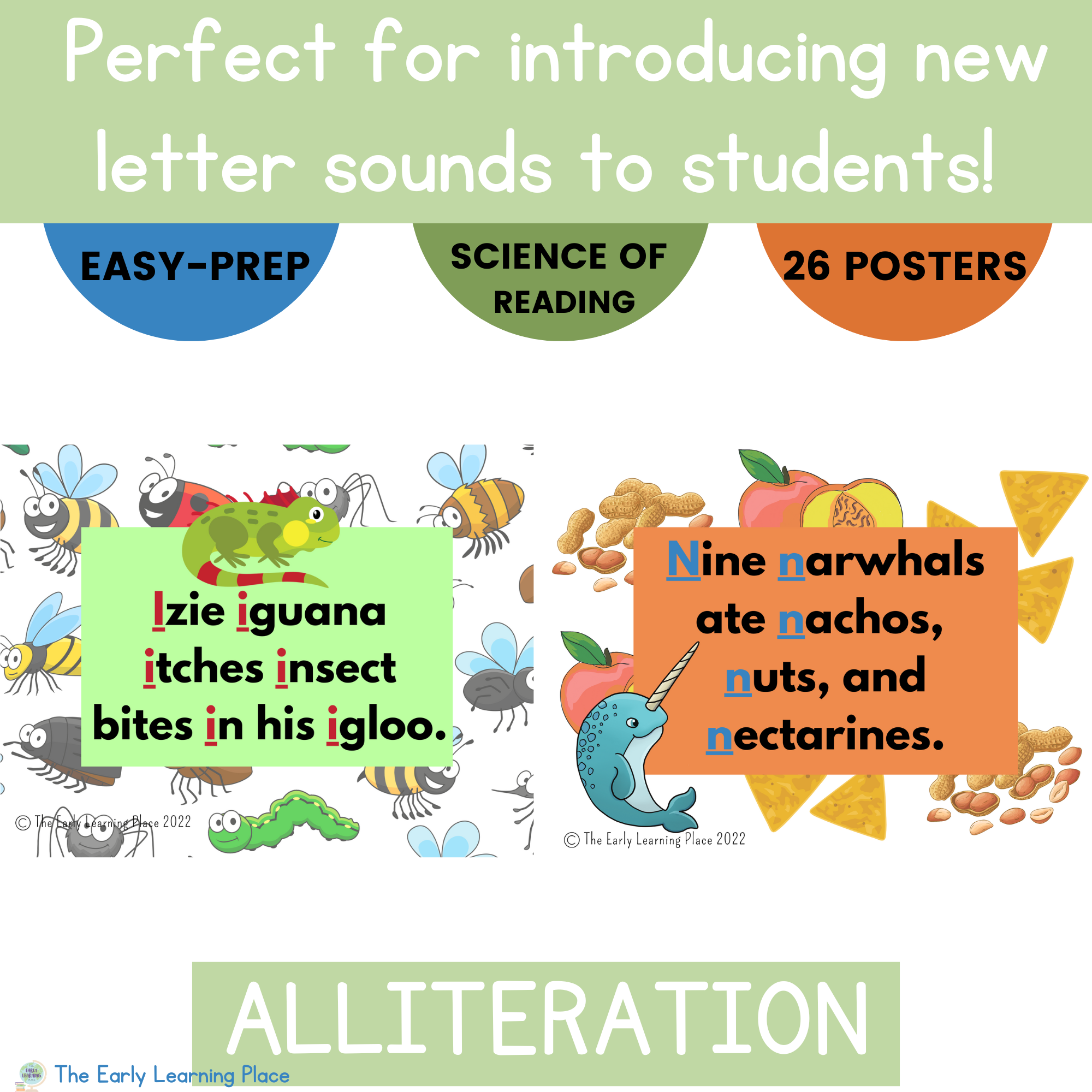 Alphabet Alliteration Posters for Letter Sounds | Phonological ...