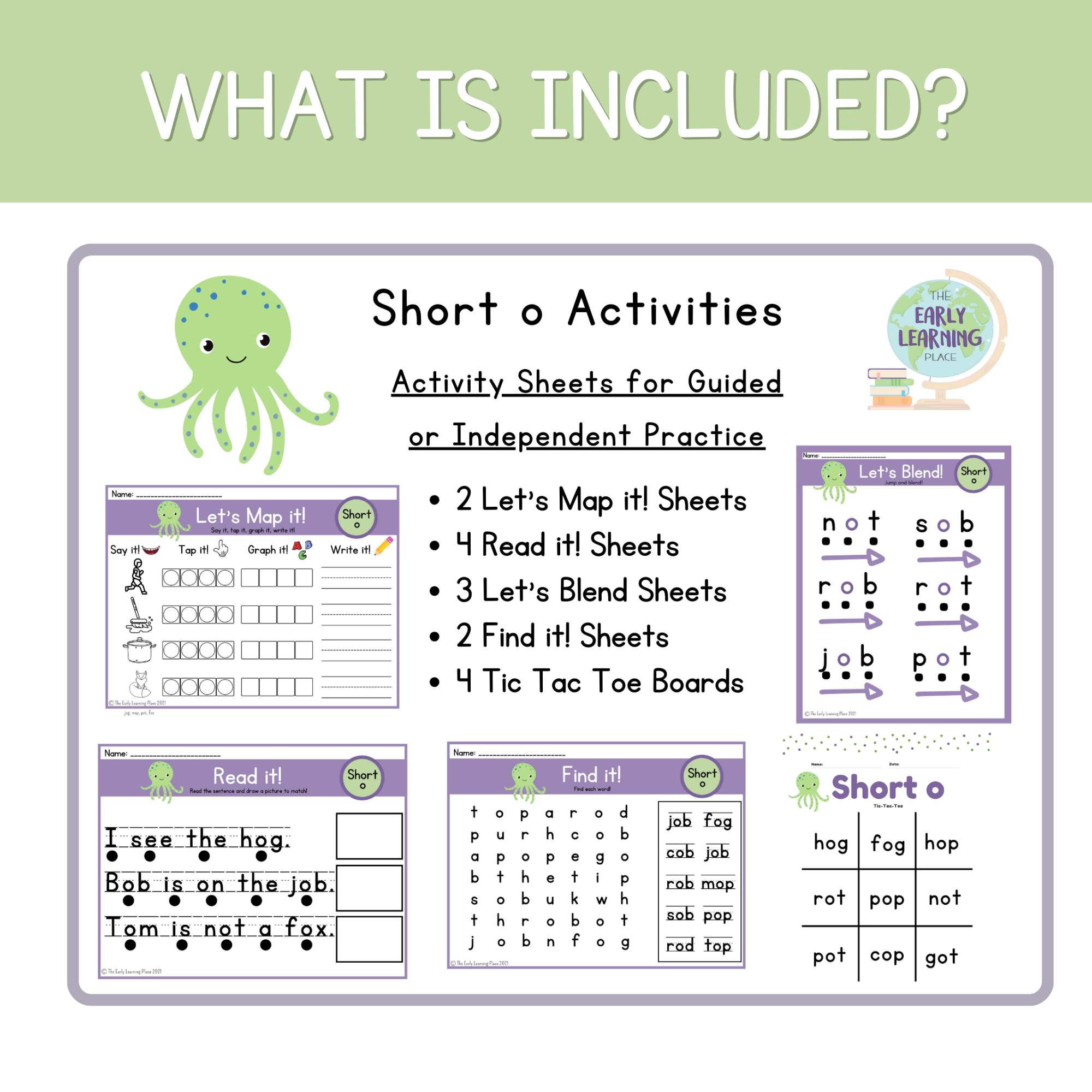 Short Vowel CVC Worksheets and Activities - Short O — The Early ...