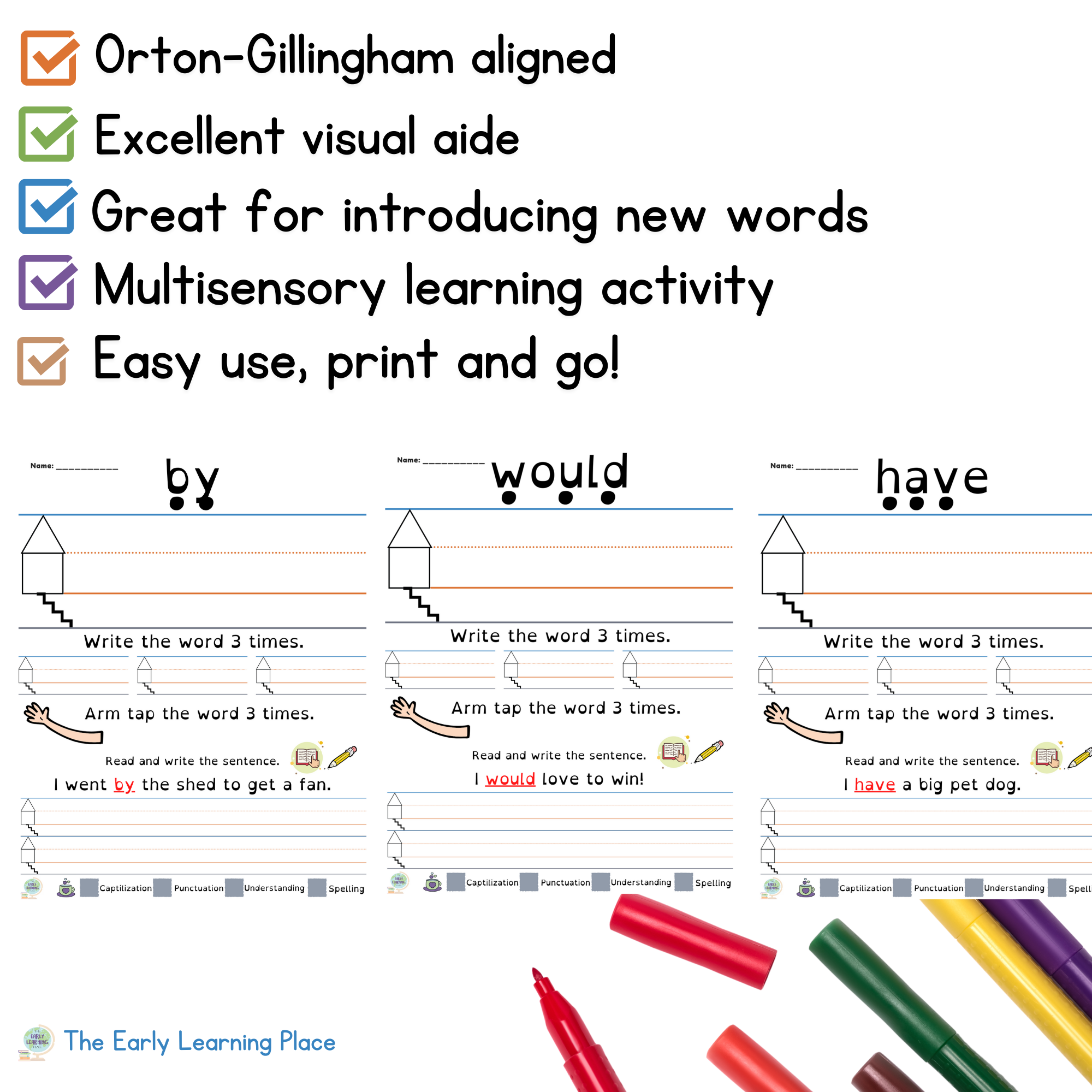Heart Word/Red Word/High Frequency Word Practice Sheets - Orthographic ...