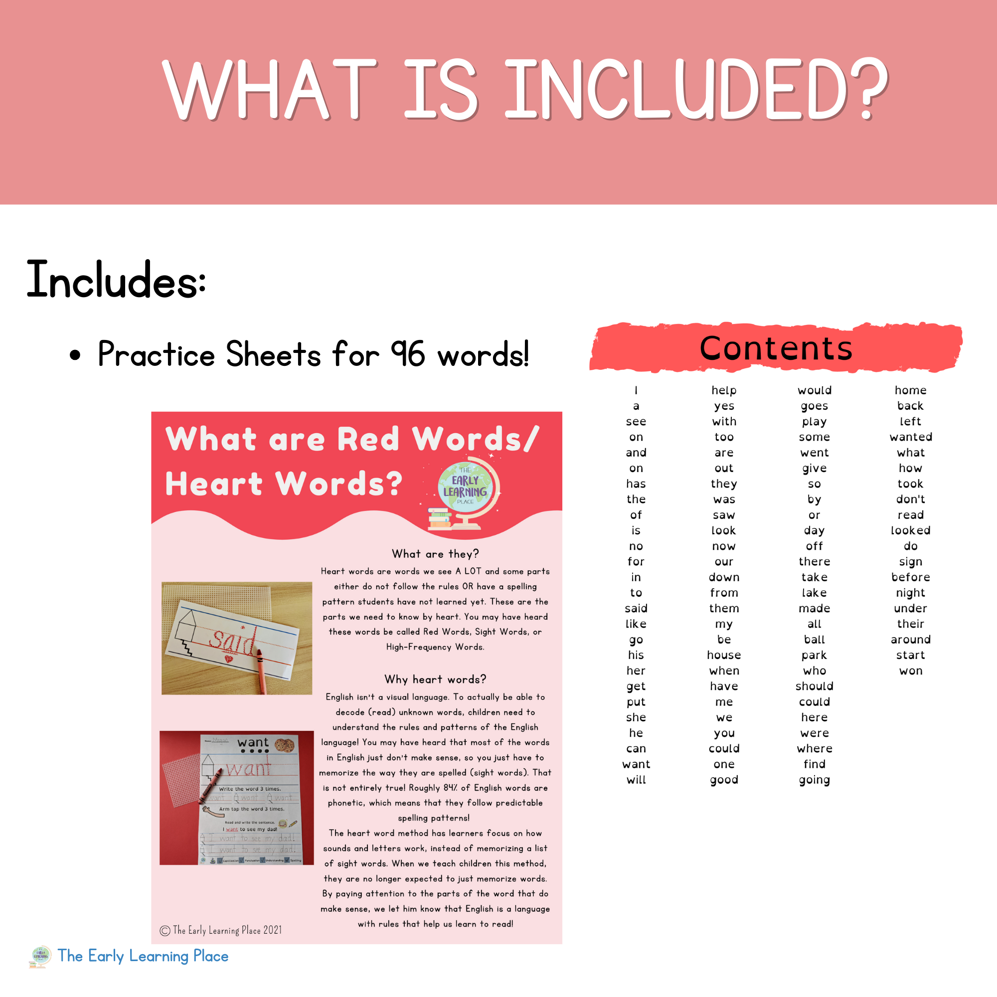 Heart Word/Red Word/High Frequency Word Practice Sheets - Orthographic ...