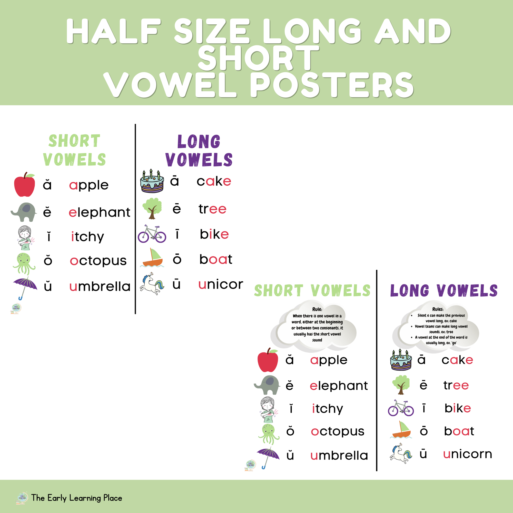 Short and Long Vowel Posters/Sorts & Consonant Poster/Sort — The Early ...