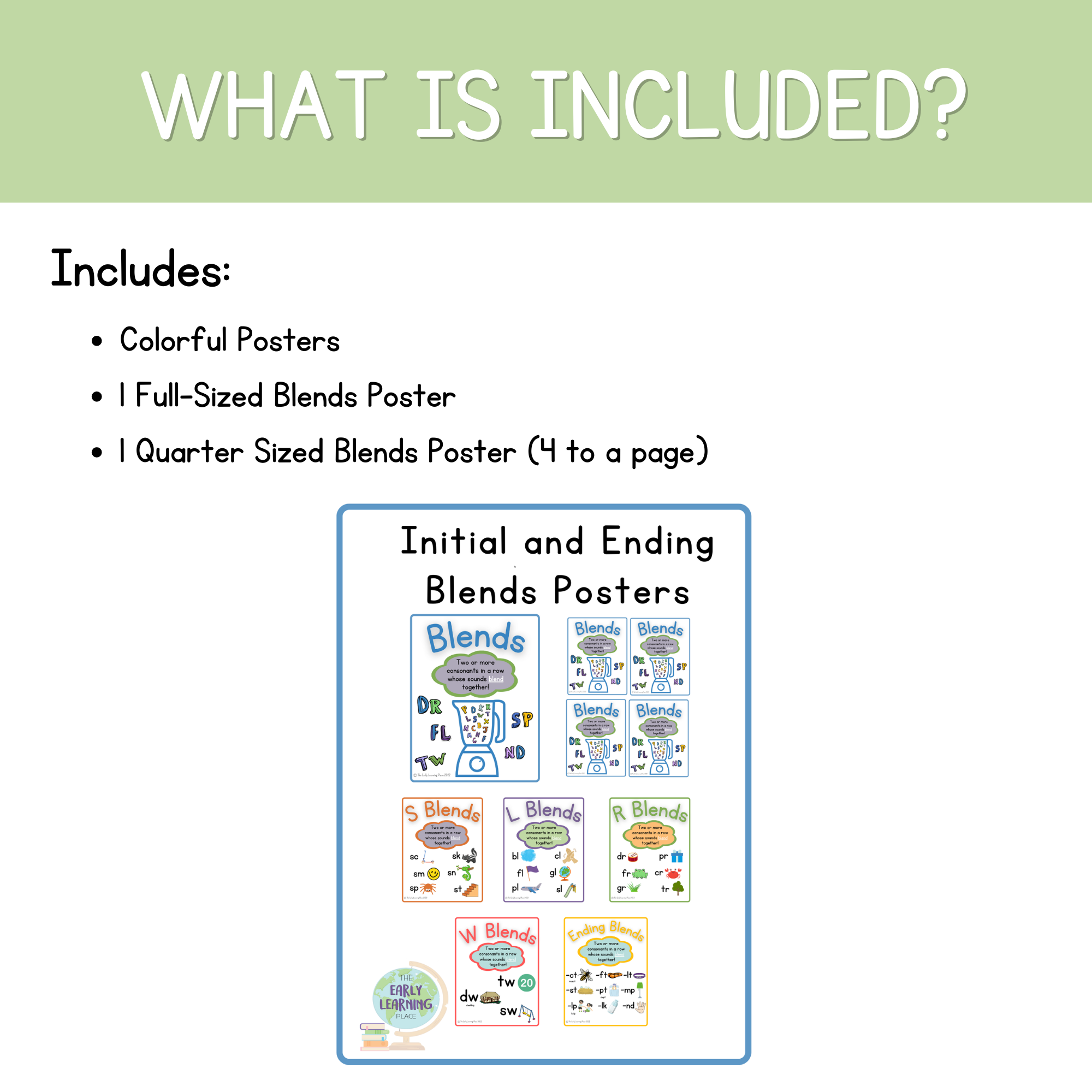 Initial and Ending Blends Posters and Activities (S, L, R, W, & Ending ...