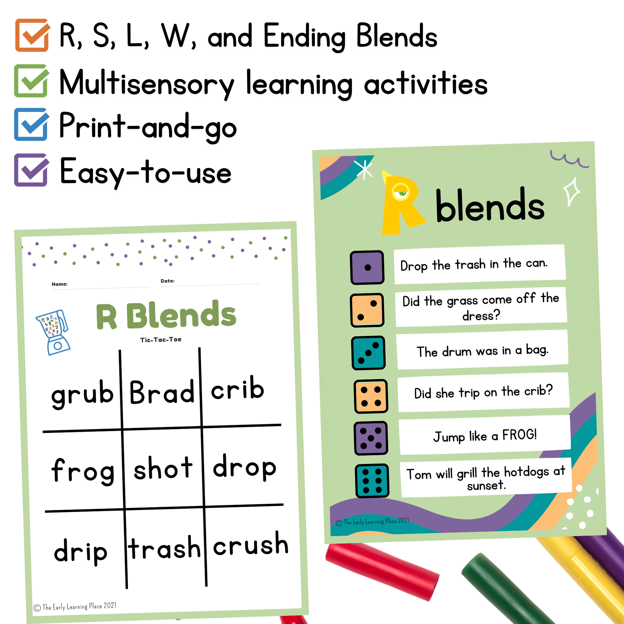 Initial and Ending Blends Posters and Activities (S, L, R, W, & Ending ...