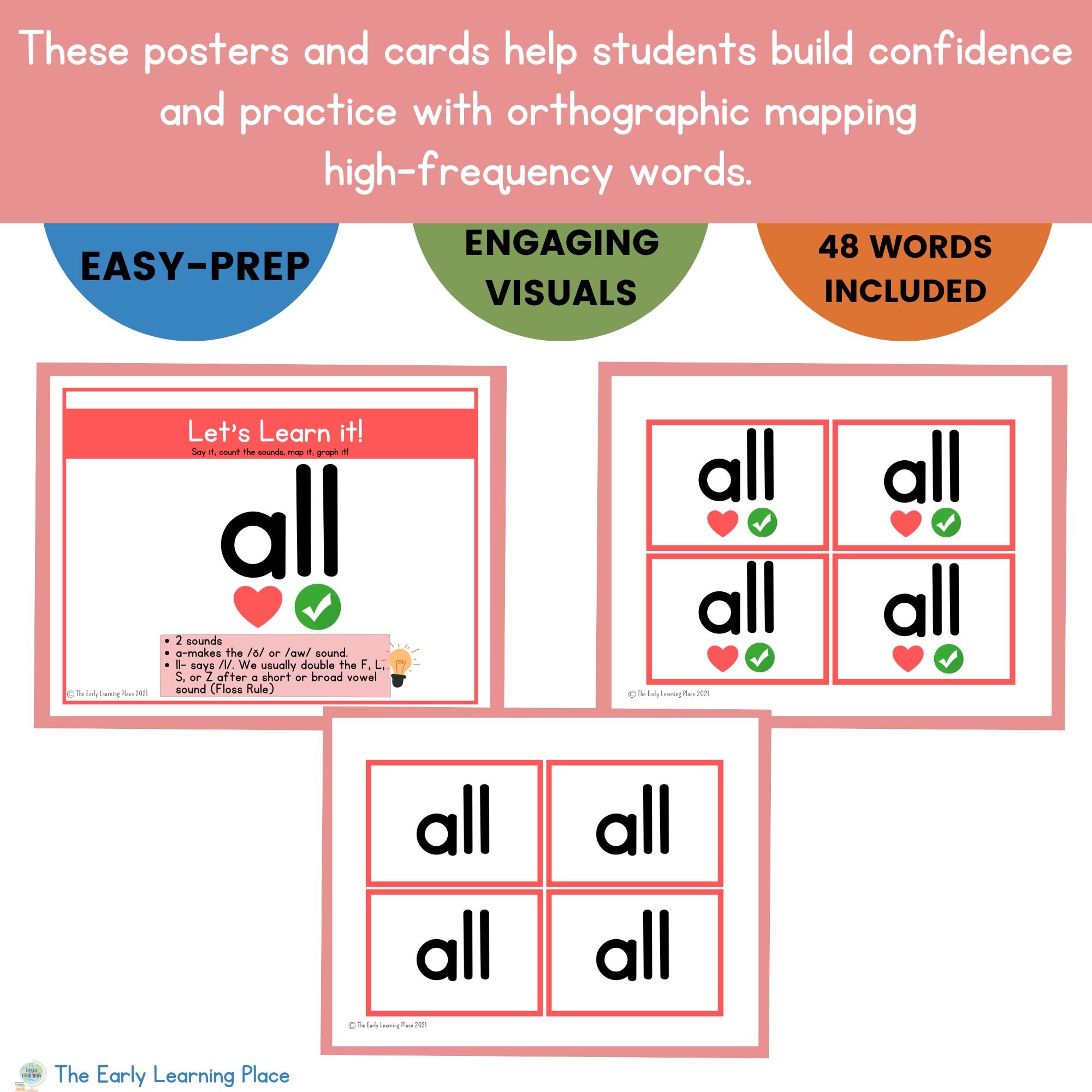 Heart Words / High-Frequency Word Posters and Flashcards | Orthographic ...