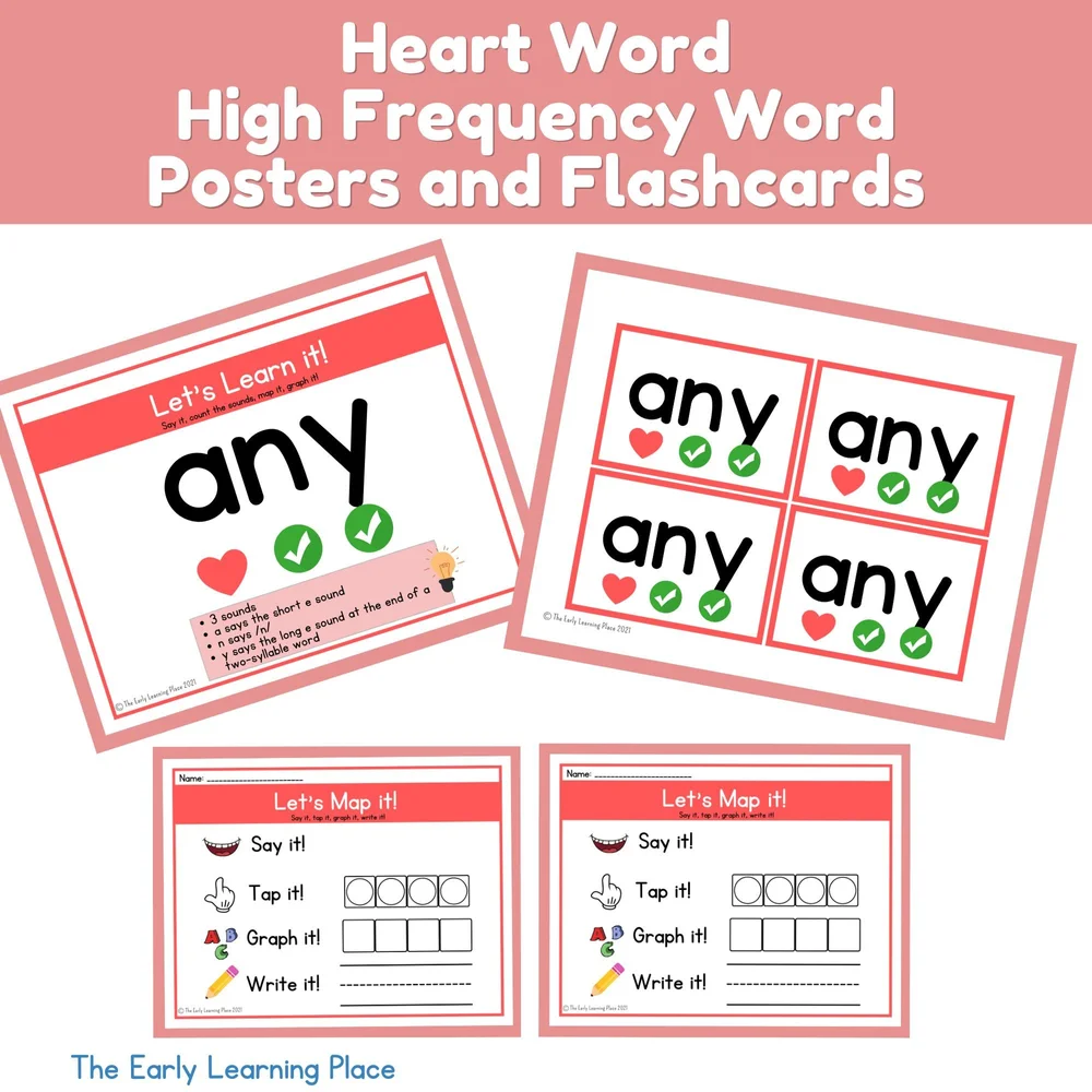Heart / Leap Word Worksheets and Cards (All About Reading Level 1 ...