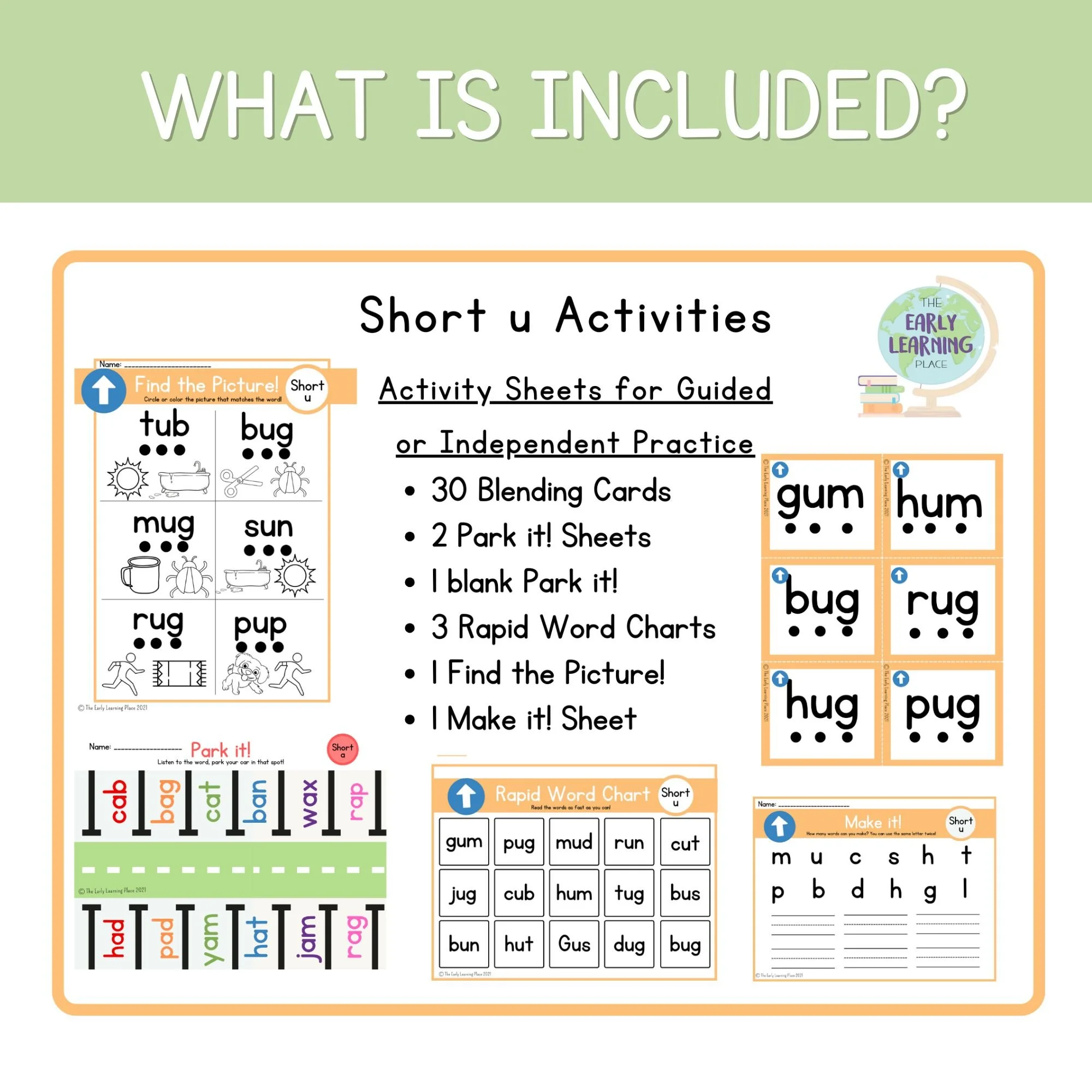 Short Vowel CVC Worksheets and Activities - Short U — The Early ...