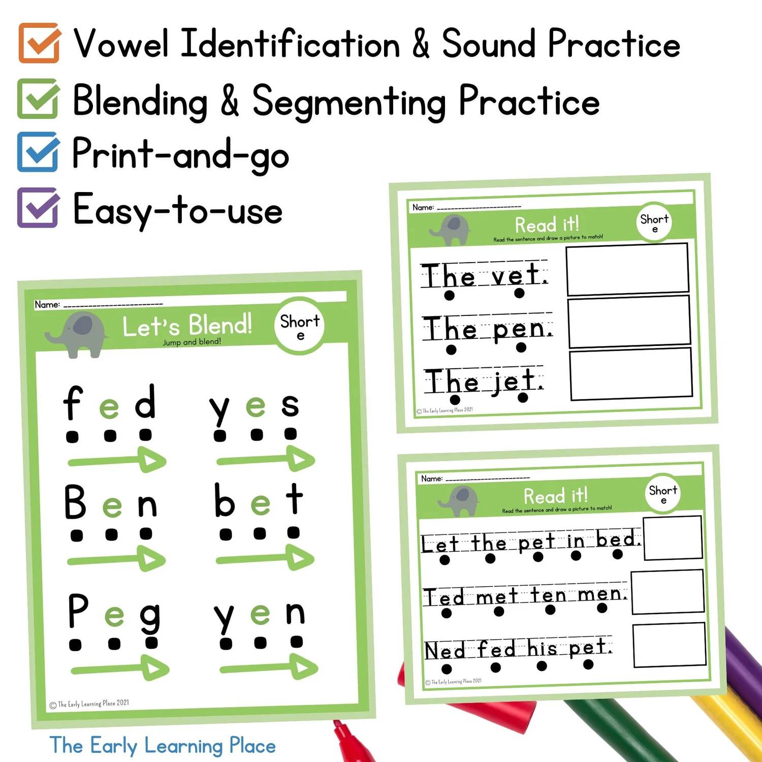 Short Vowel CVC Worksheets and Activities - Short I — The Early ...