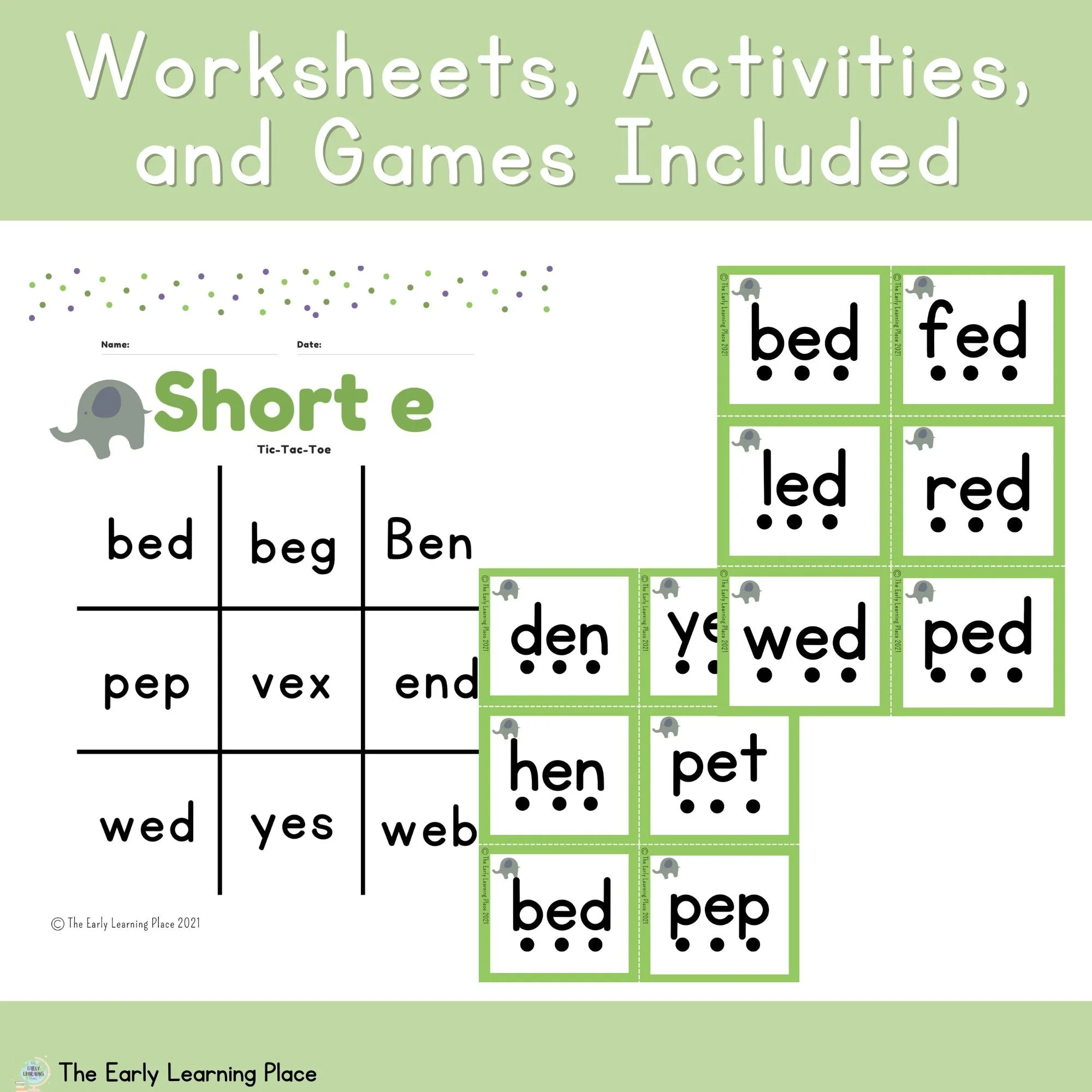 Short Vowel CVC Worksheets and Activities - Short E — The Early ...