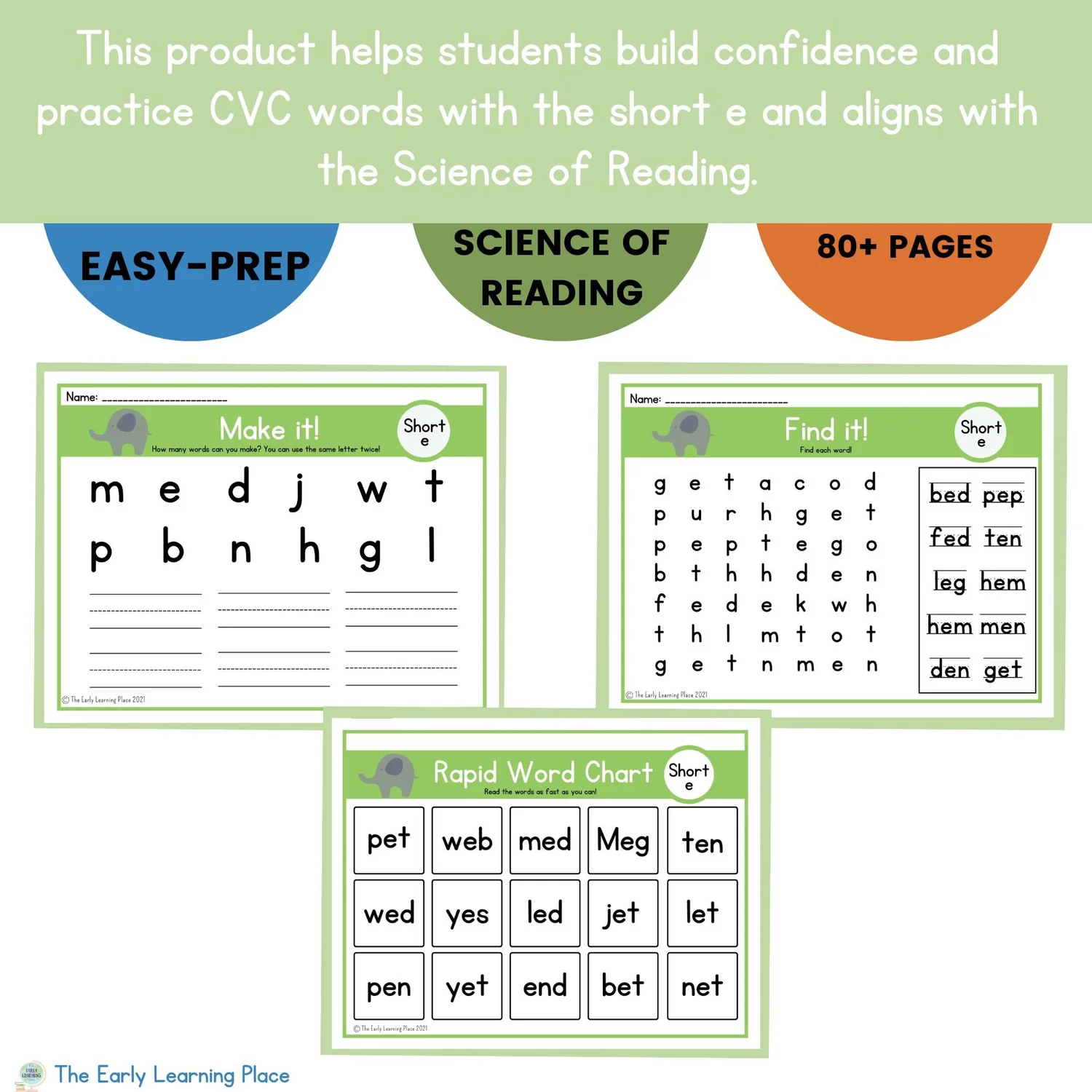 Short Vowel CVC Worksheets and Activities - Short I — The Early ...